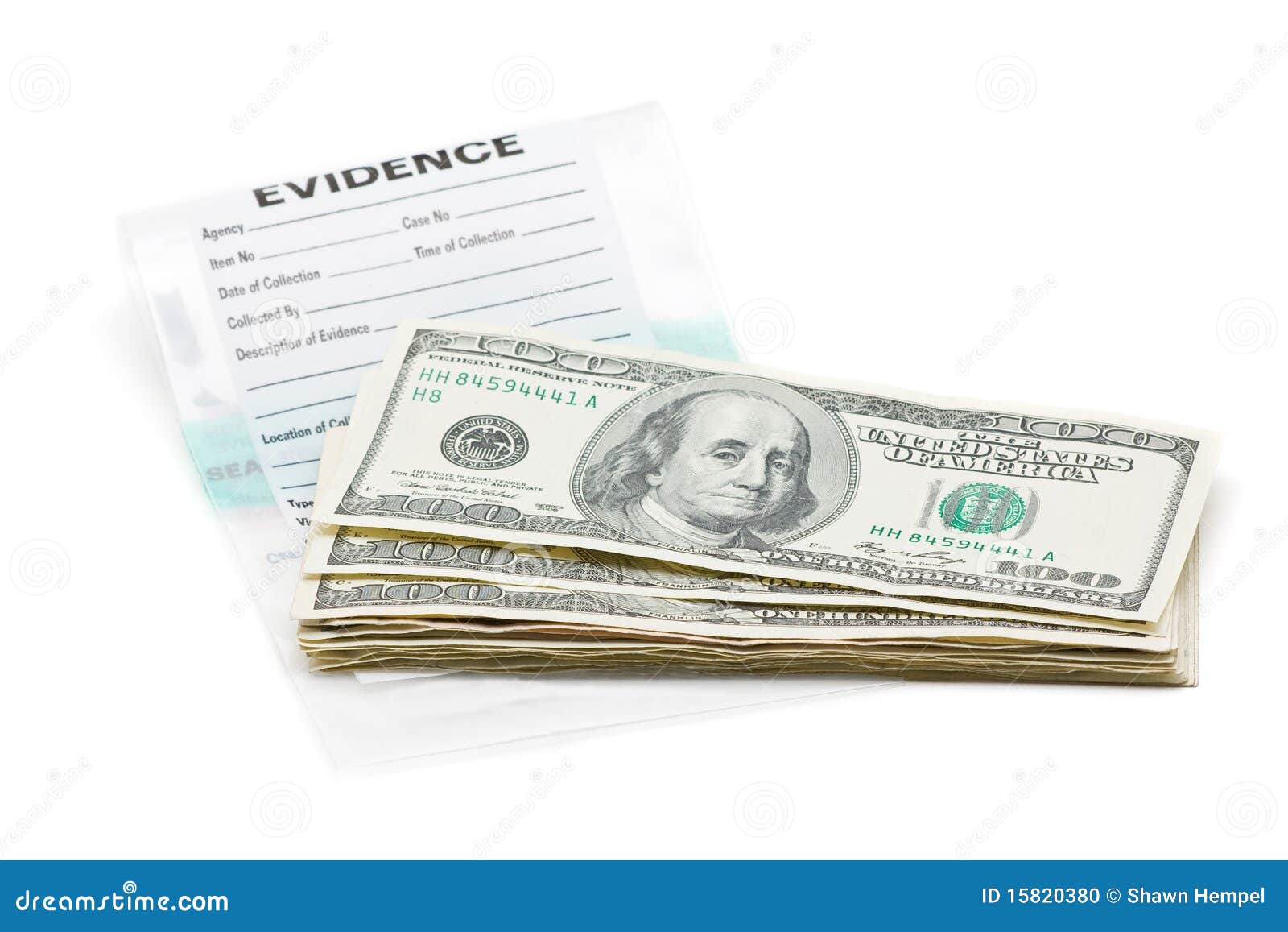 Money evidence stock photo. Image of scene, criminal - 15820380