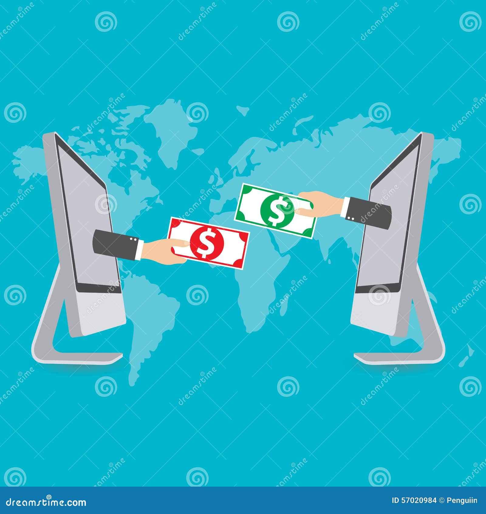 Money Exchange, Concept for E-commerce, Vector Stock Vector ...