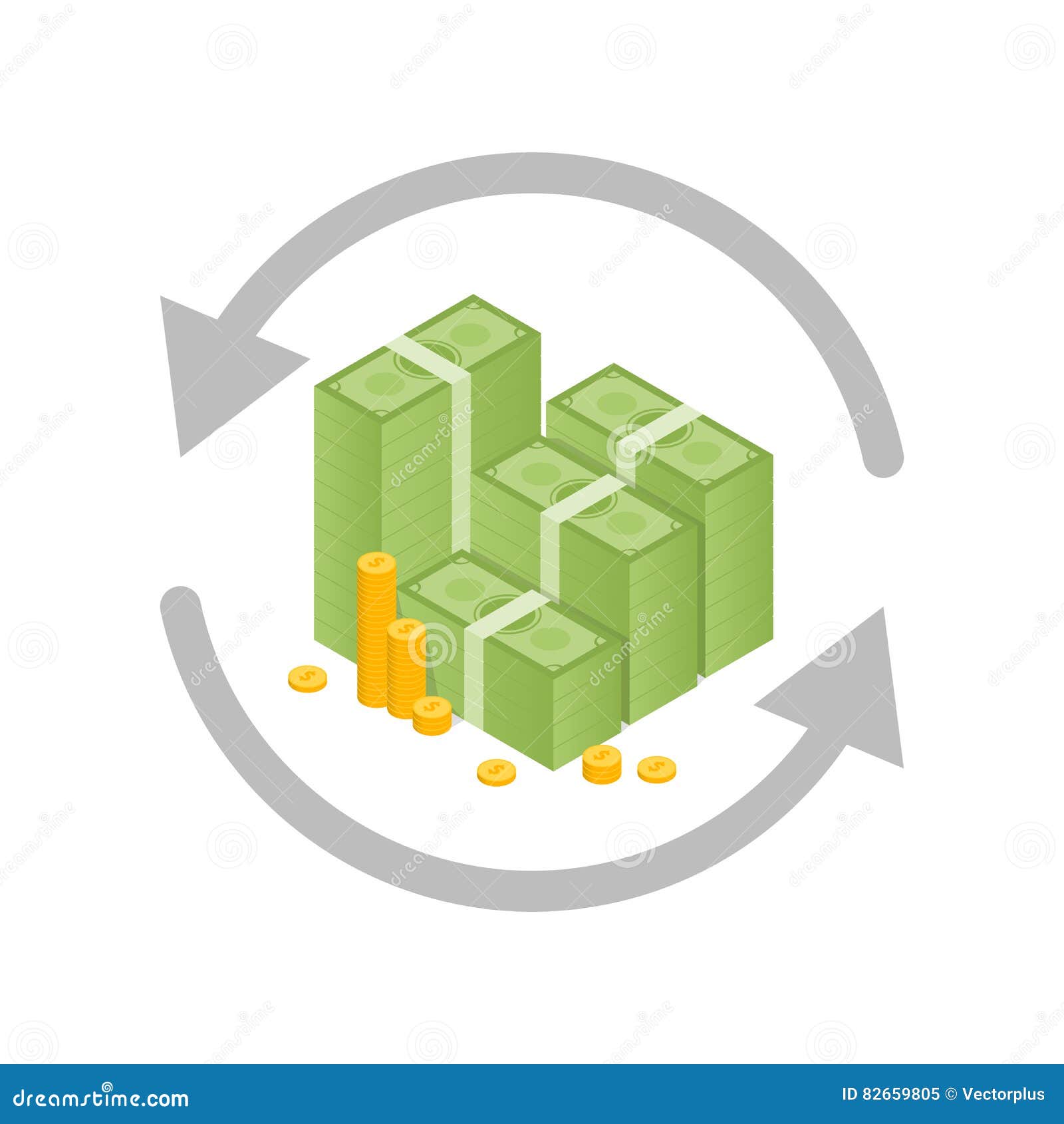 Money Exchange and Conversion Concept. Vector Illustration Stock ...