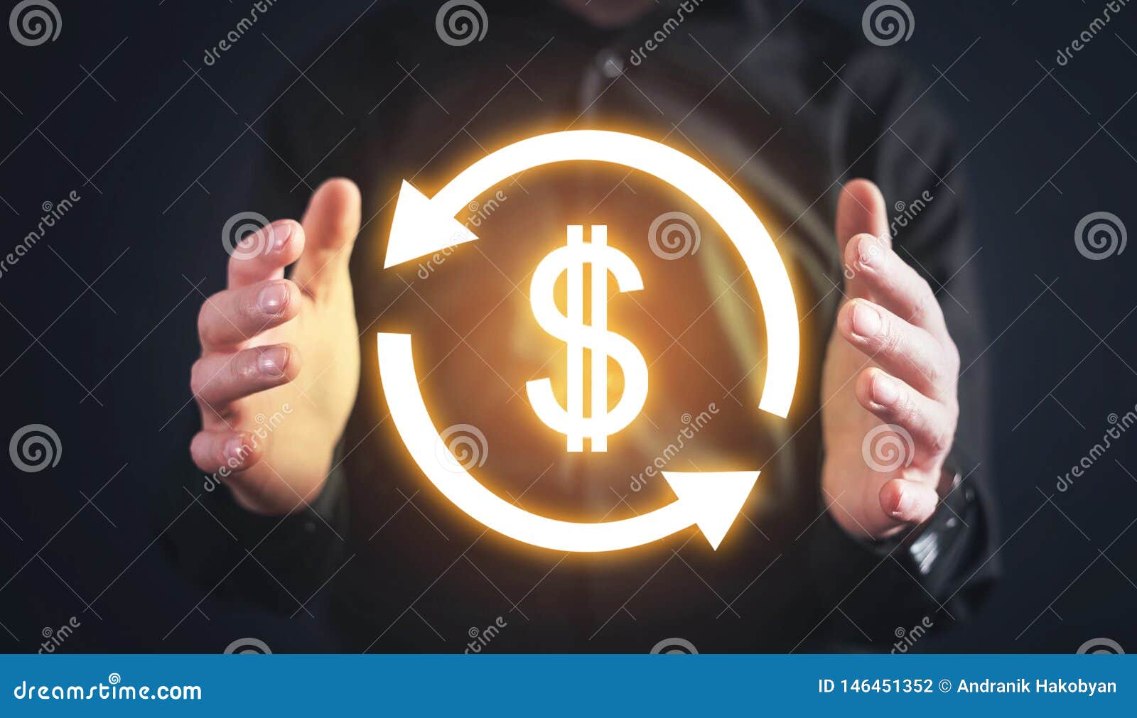 Symbol Of Financial Security With Illuminated Vault Door In Sleek Dark ...