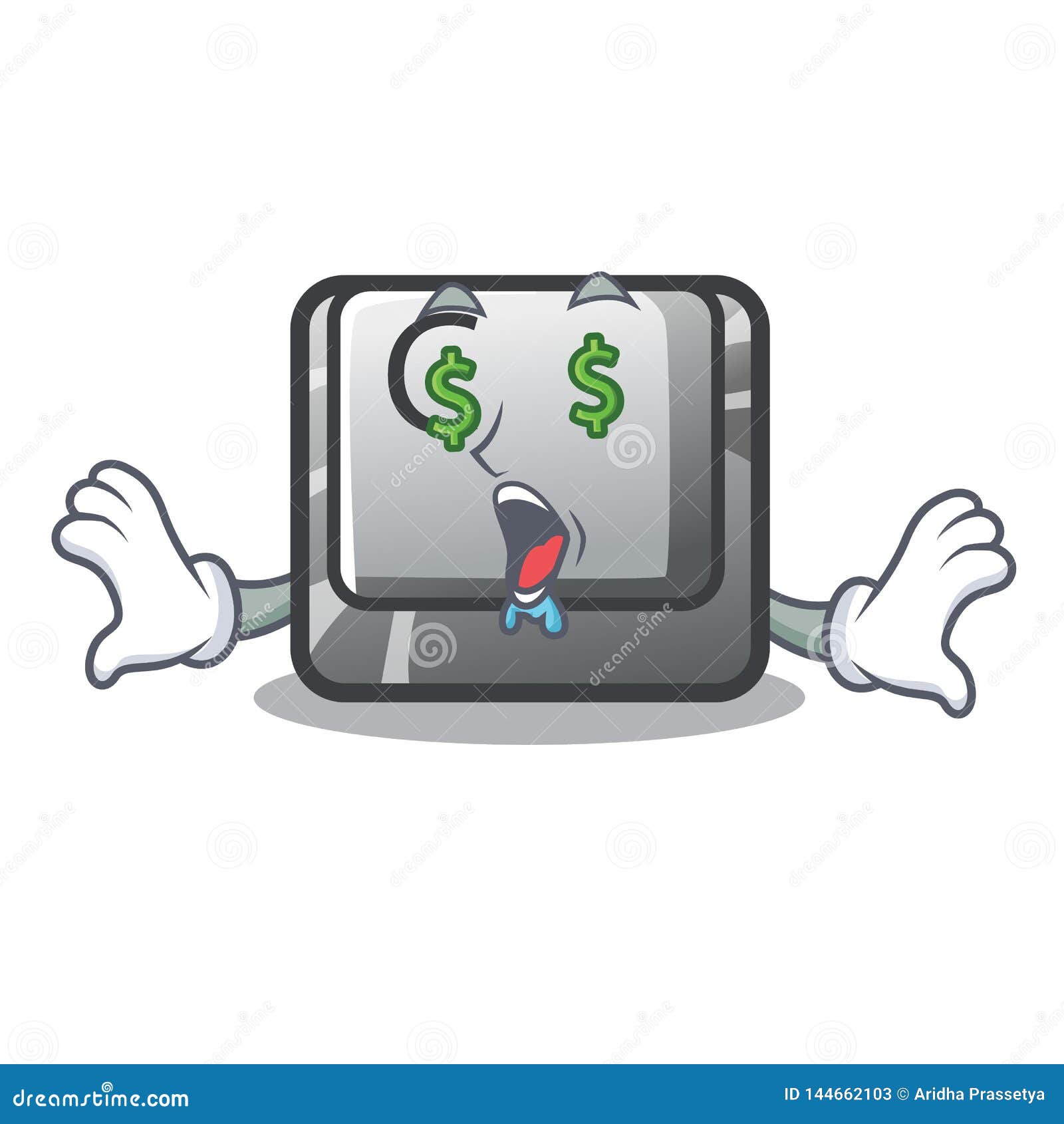 Money Eye Button C Installed on Cartoon Computer Stock Vector ...