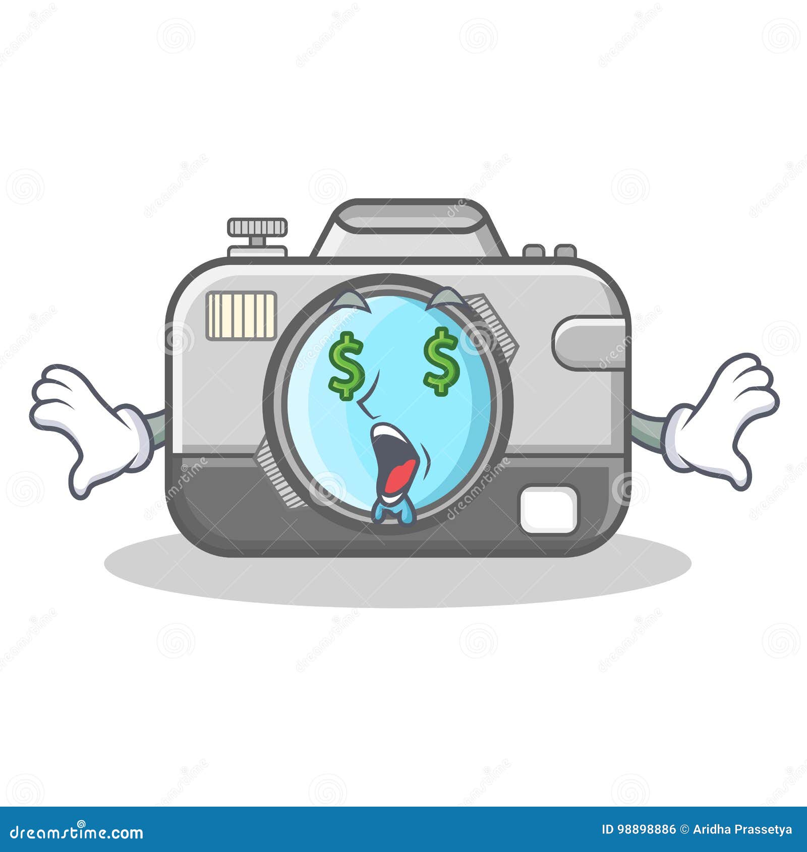 Money Eye Camera Caharacter Cartoon Design Stock Vector - Illustration ...