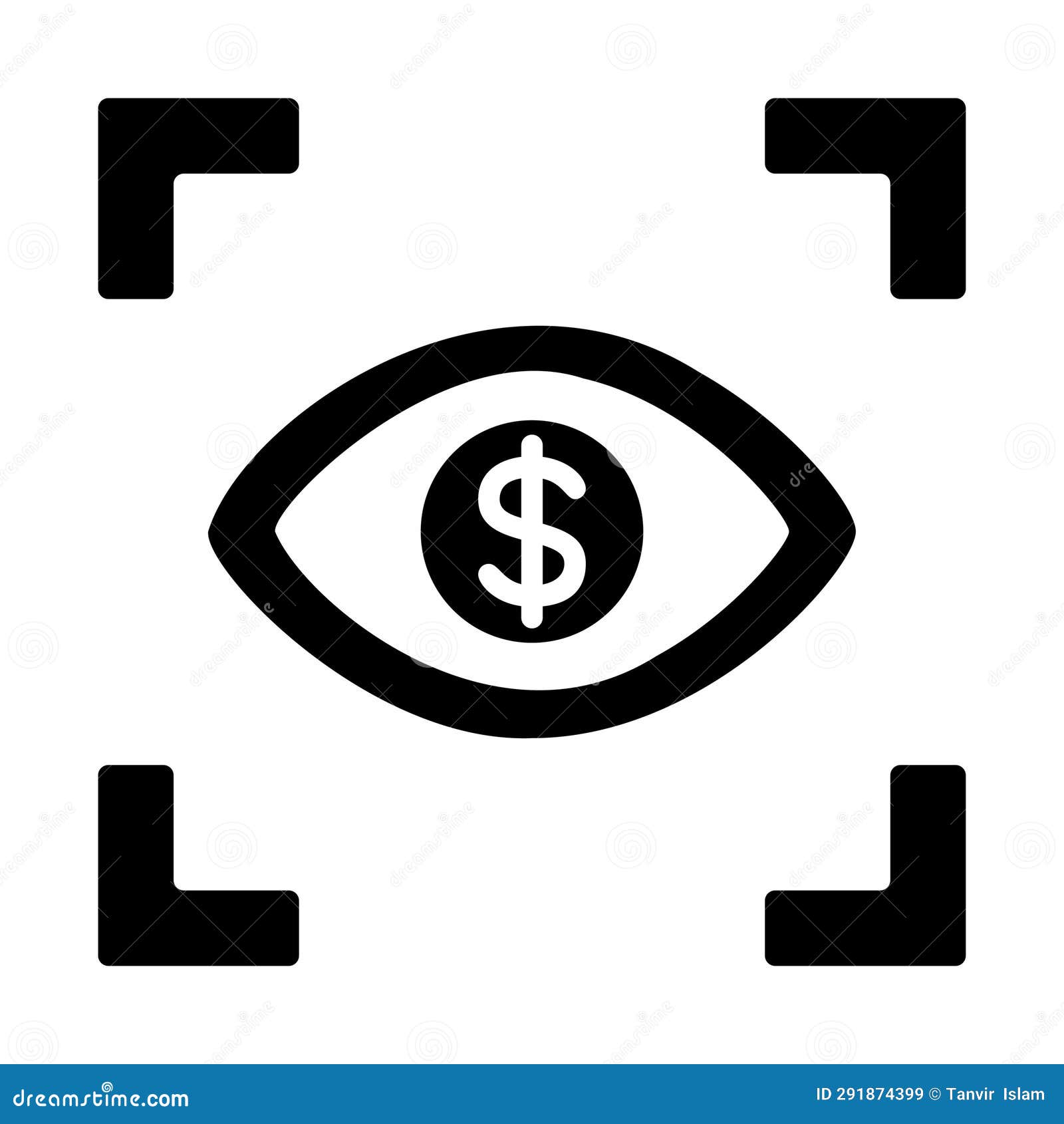 Money Eye Icon stock vector. Illustration of revenue - 291874399