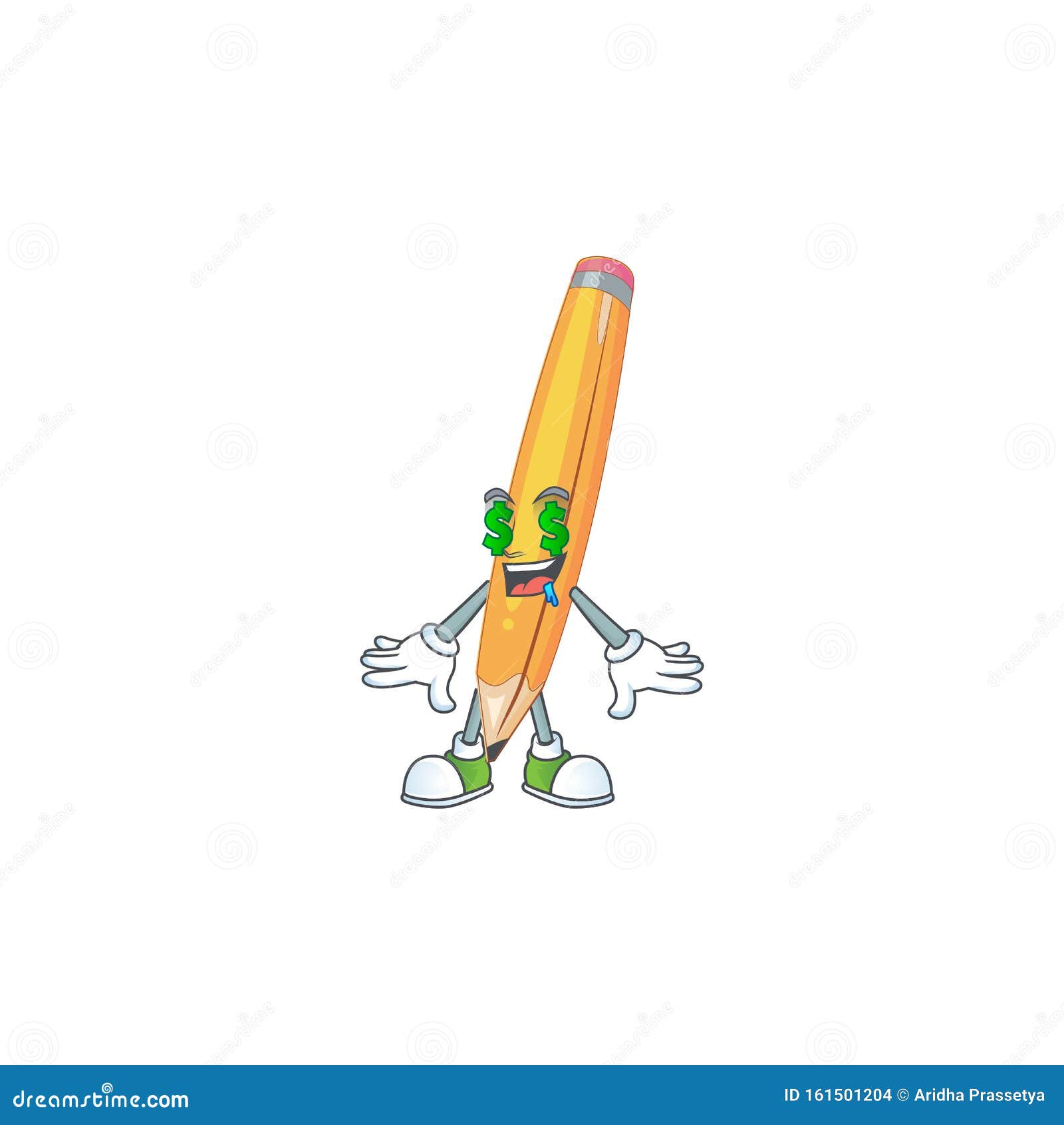 Money Eye Pencil Isolated on a White Background. Stock Vector ...