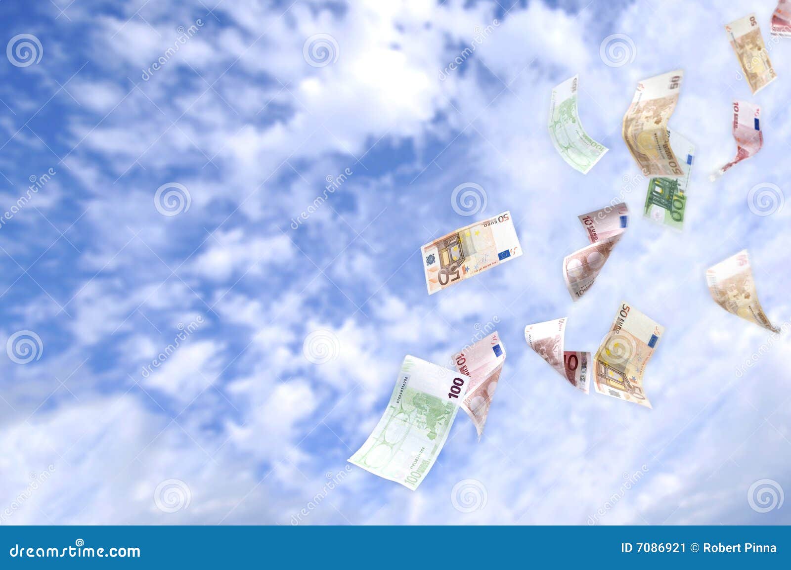 Money fall from the sky stock image. Image of euro, currency - 7086921