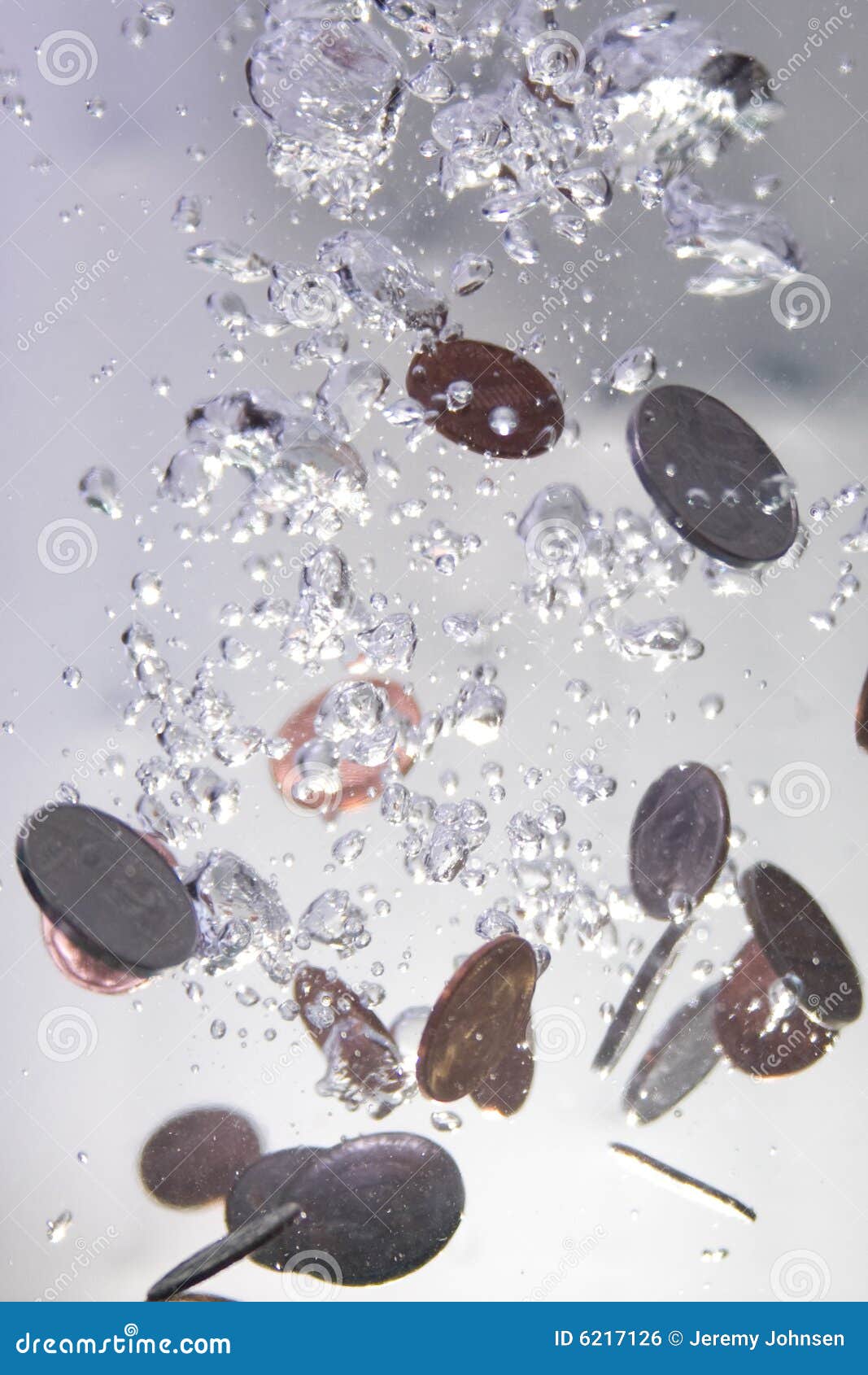 Money falling stock photo. Image of penny, bubbles, water - 6217126