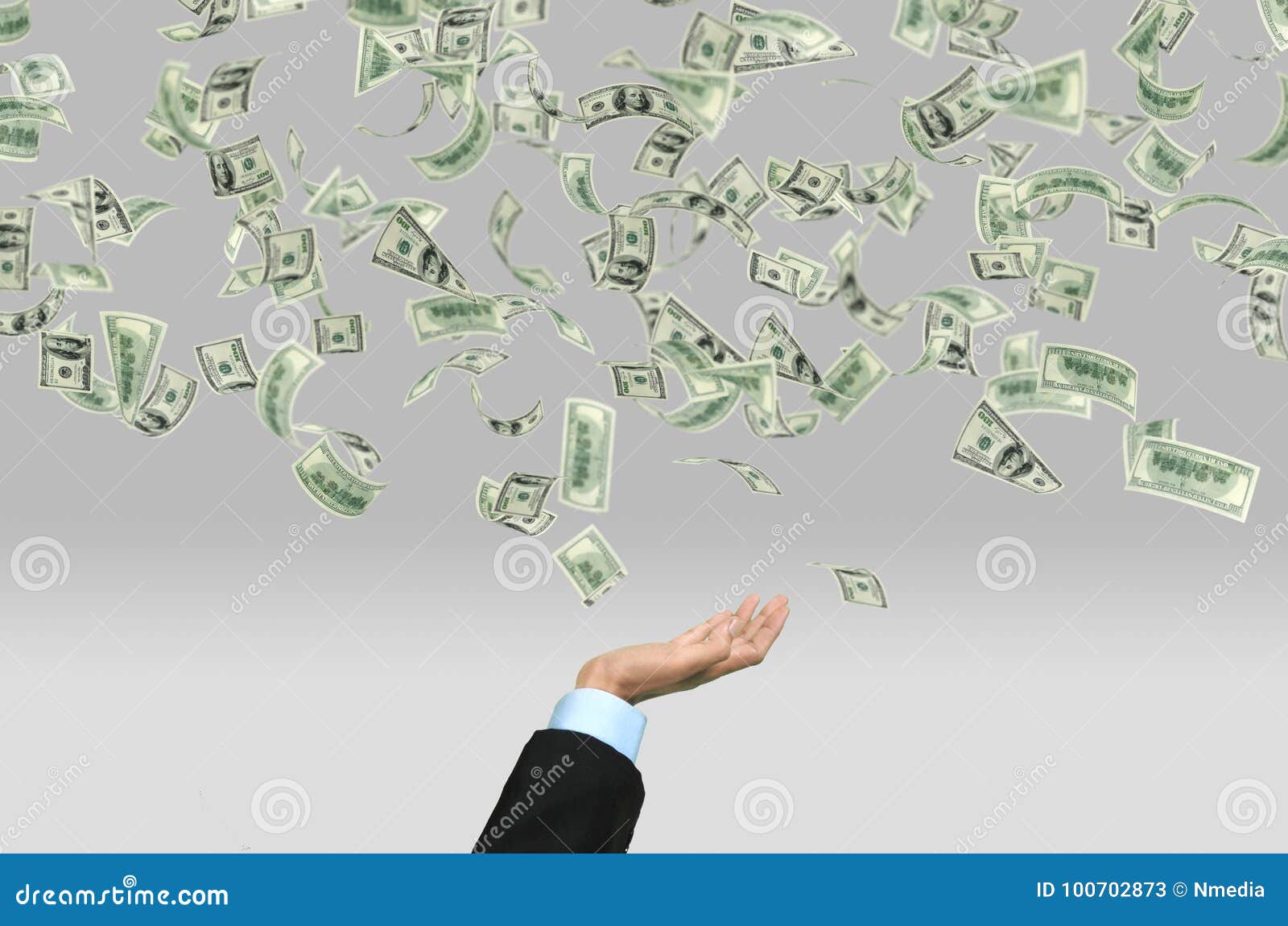 Money Rain stock image. Image of millionaire, earn, hand - 100702873