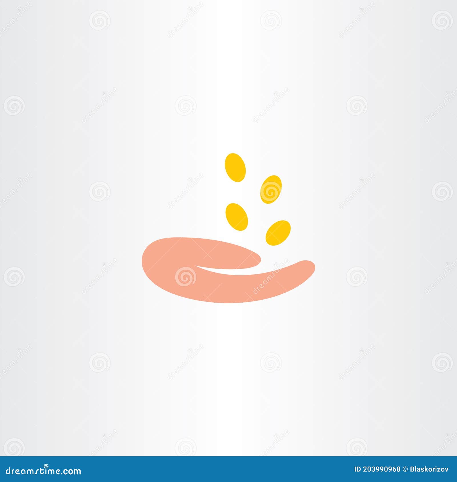 Money Falling in Hand Collecting Coins Icon Vector Stock Vector ...