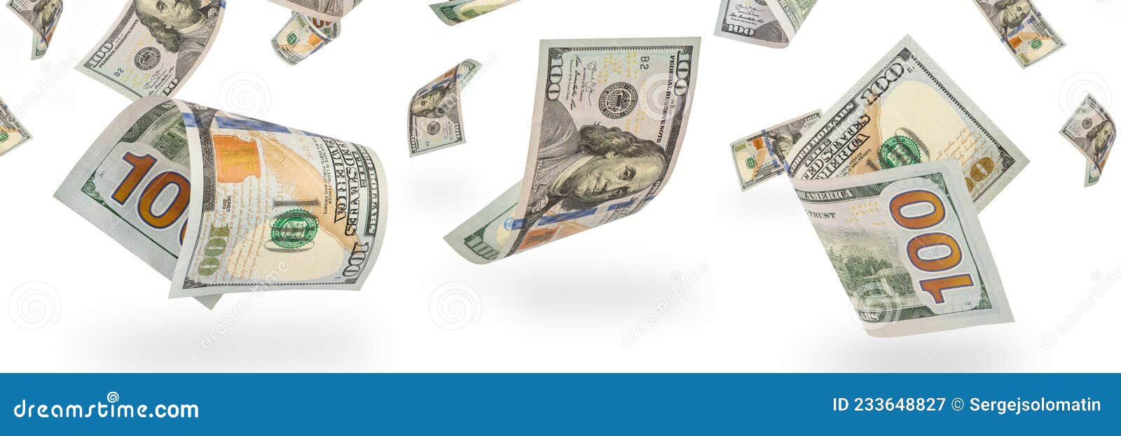 Money is Falling from the Sky. Isolate on Falling White Banknotes. One ...