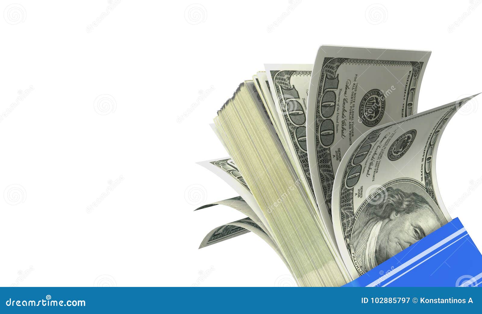 Money Fan 100 Dollars Banknote Stock Image - Image of close, note ...