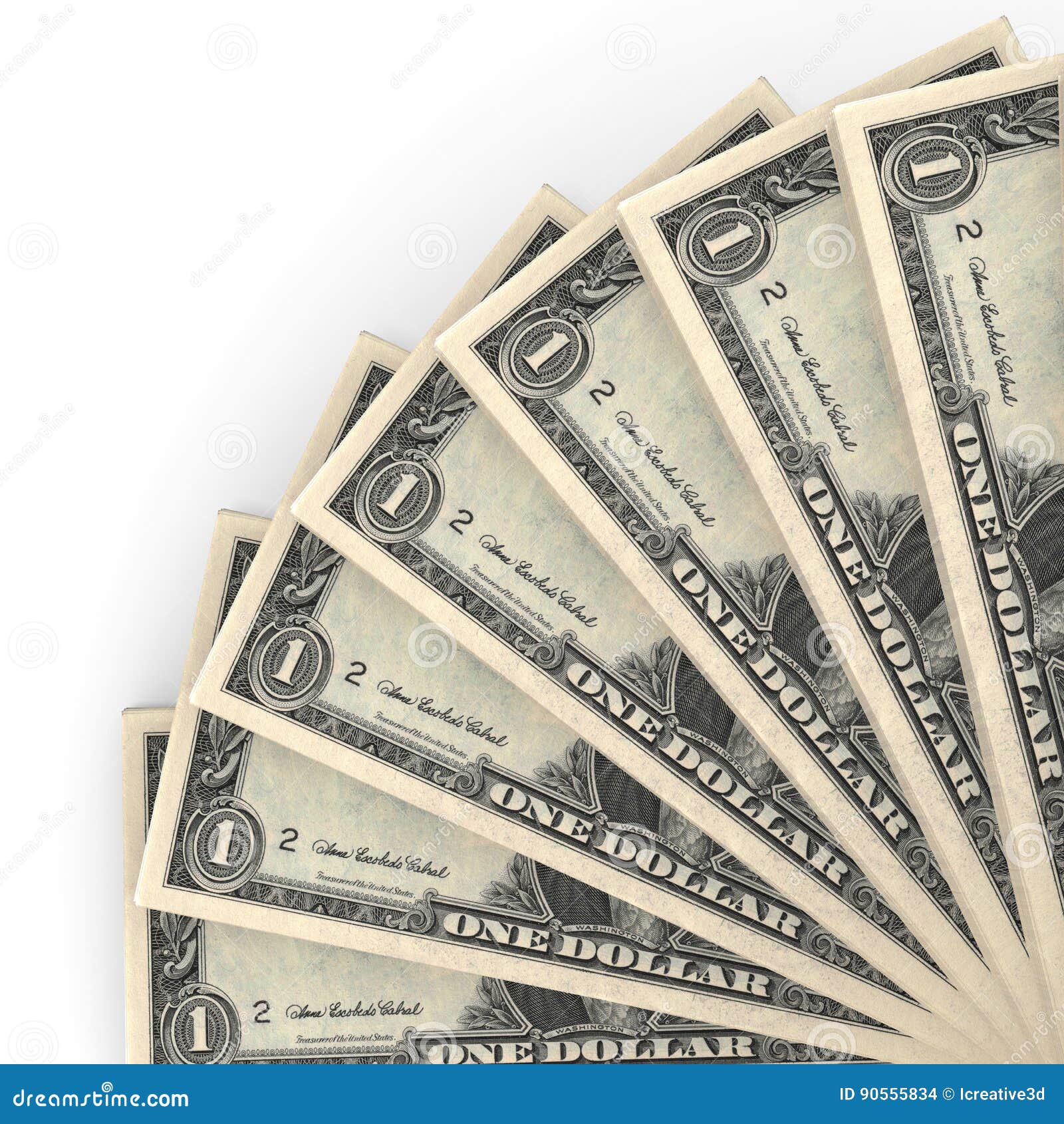 Money fan. One dollar stock illustration. Illustration of payment ...