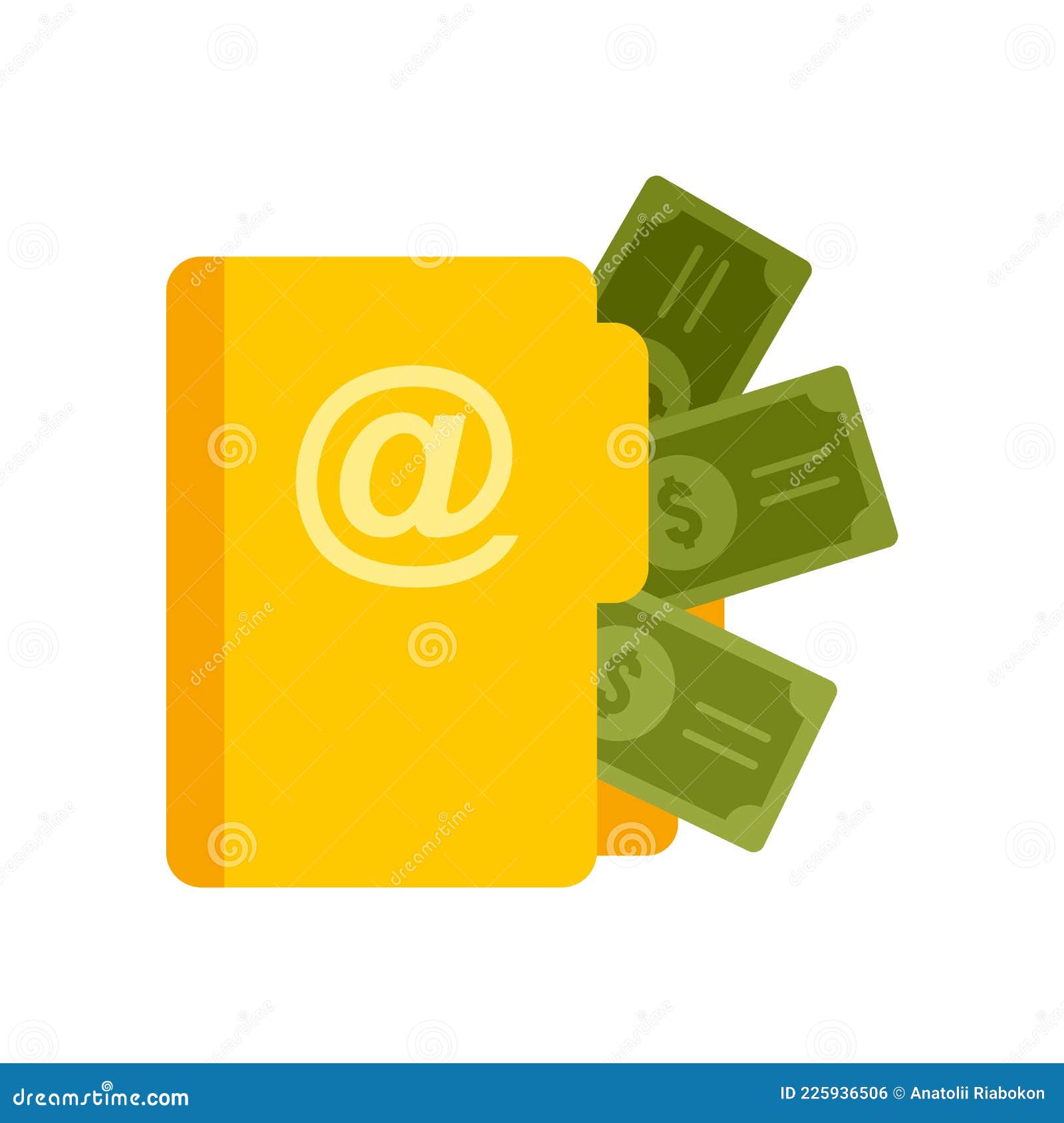 Money File Folder Icon, Outline Style Cartoon Vector | CartoonDealer ...