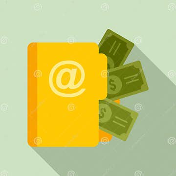 Money File Folder Icon, Flat Style Stock Vector - Illustration of ...