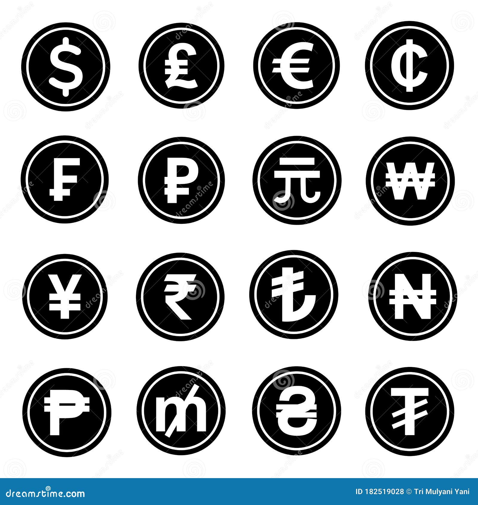 Most Popular Foreign Currency Icon Vector Design Symbol of Money Stock ...