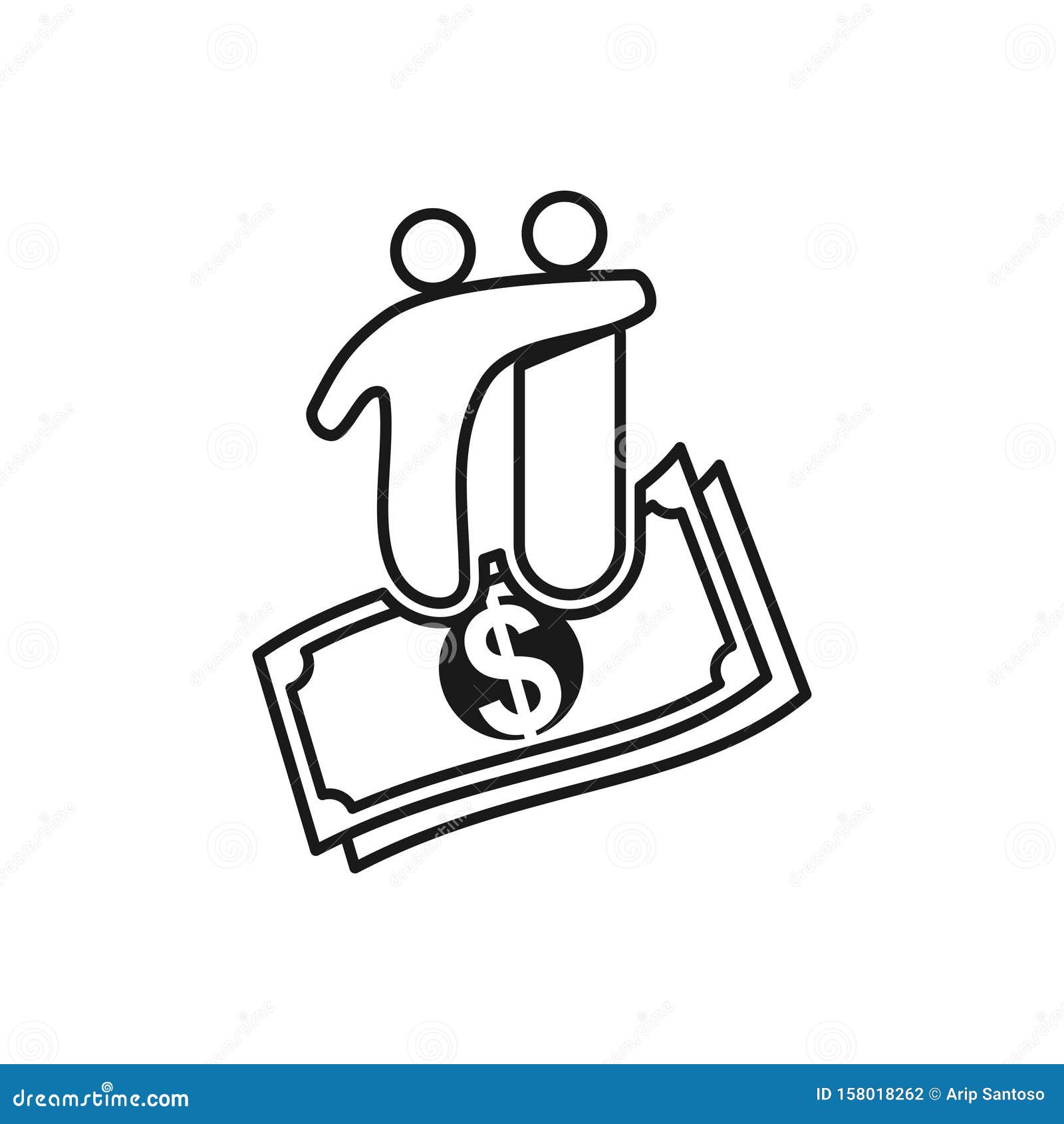 Money Finance Commitment Teamwork Together Outline Logo Stock Vector ...