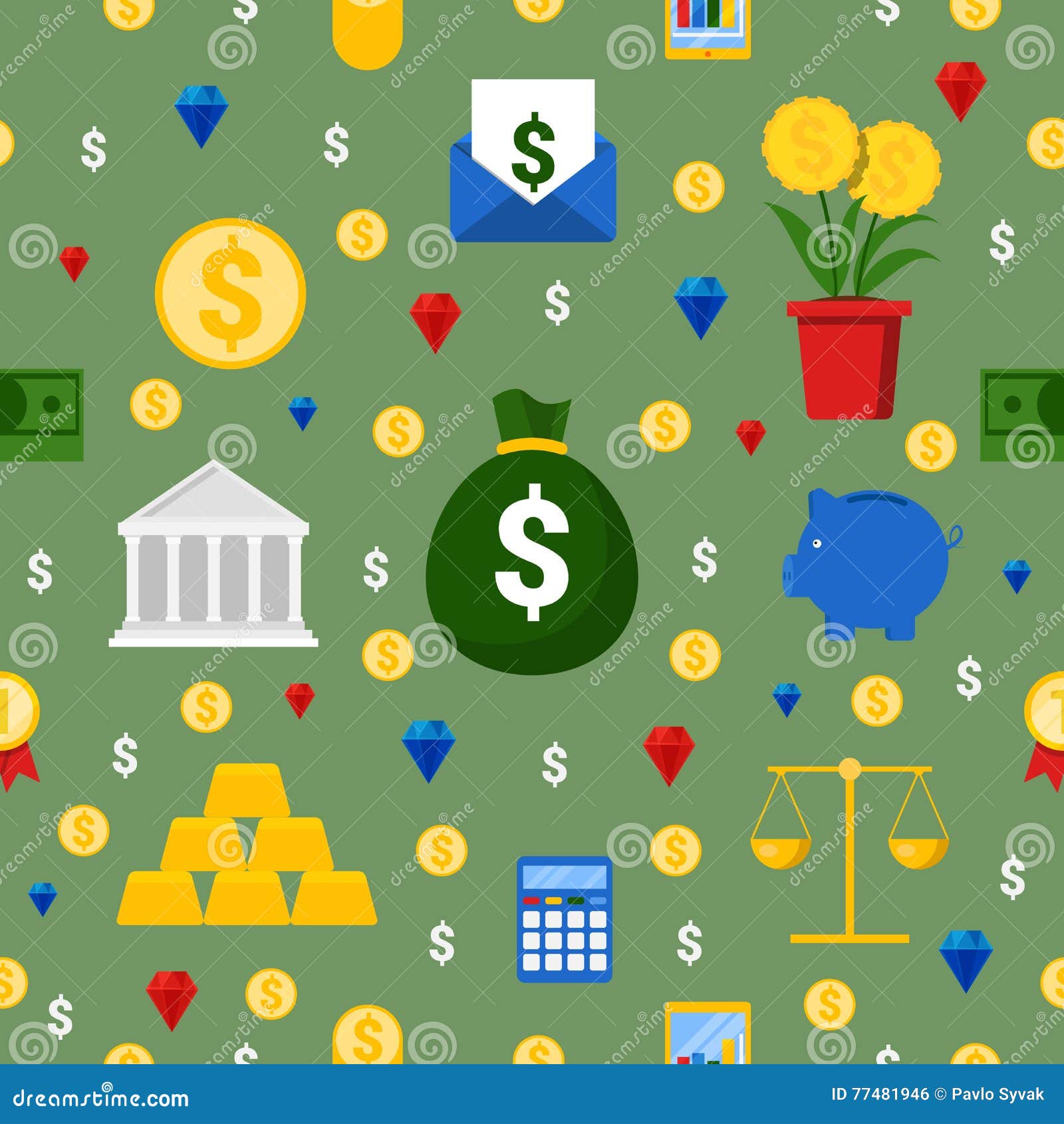 Money and Finance Seamless Pattern Background Stock Vector ...