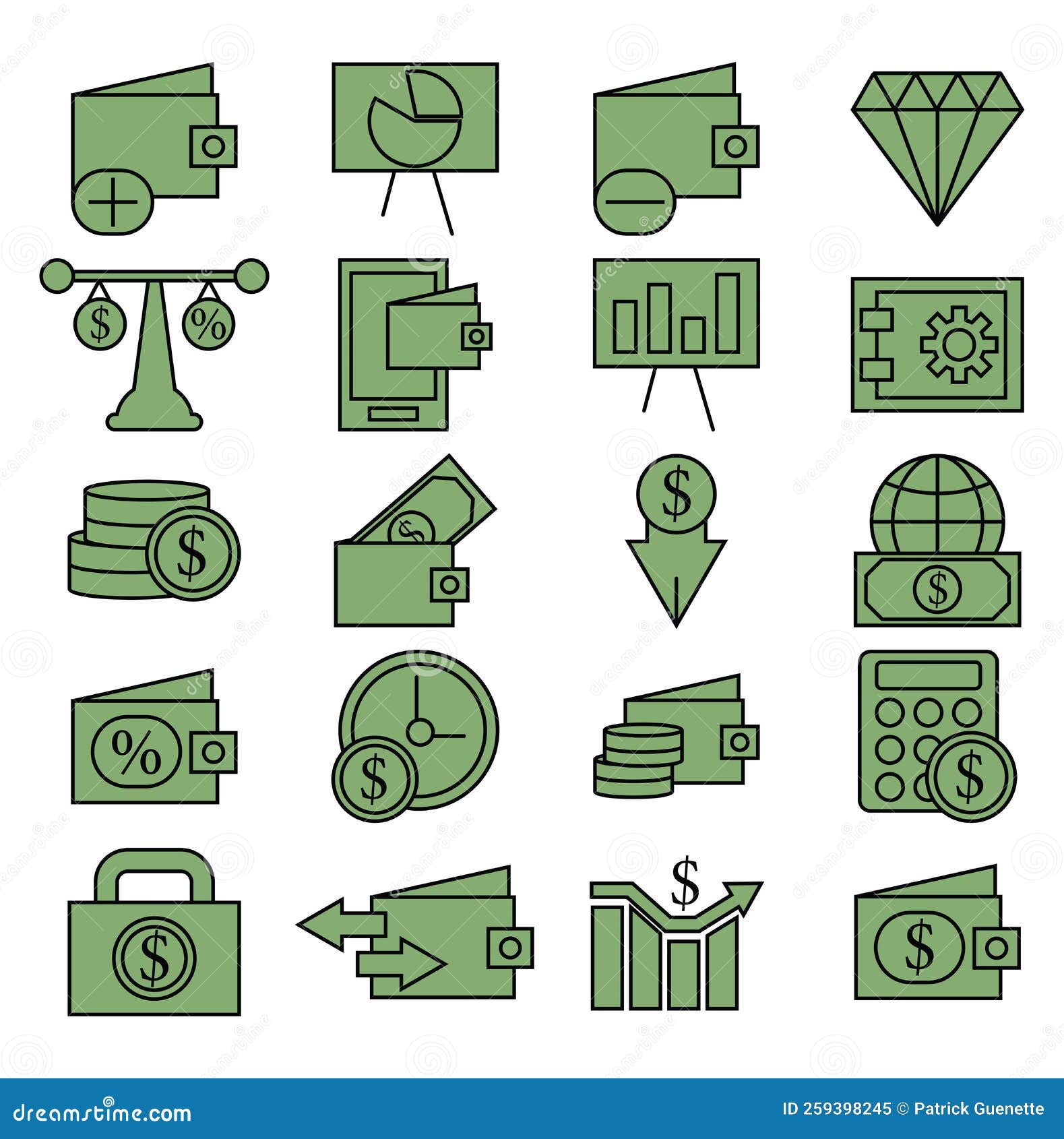 Money finances, icon stock vector. Illustration of coin - 259398245