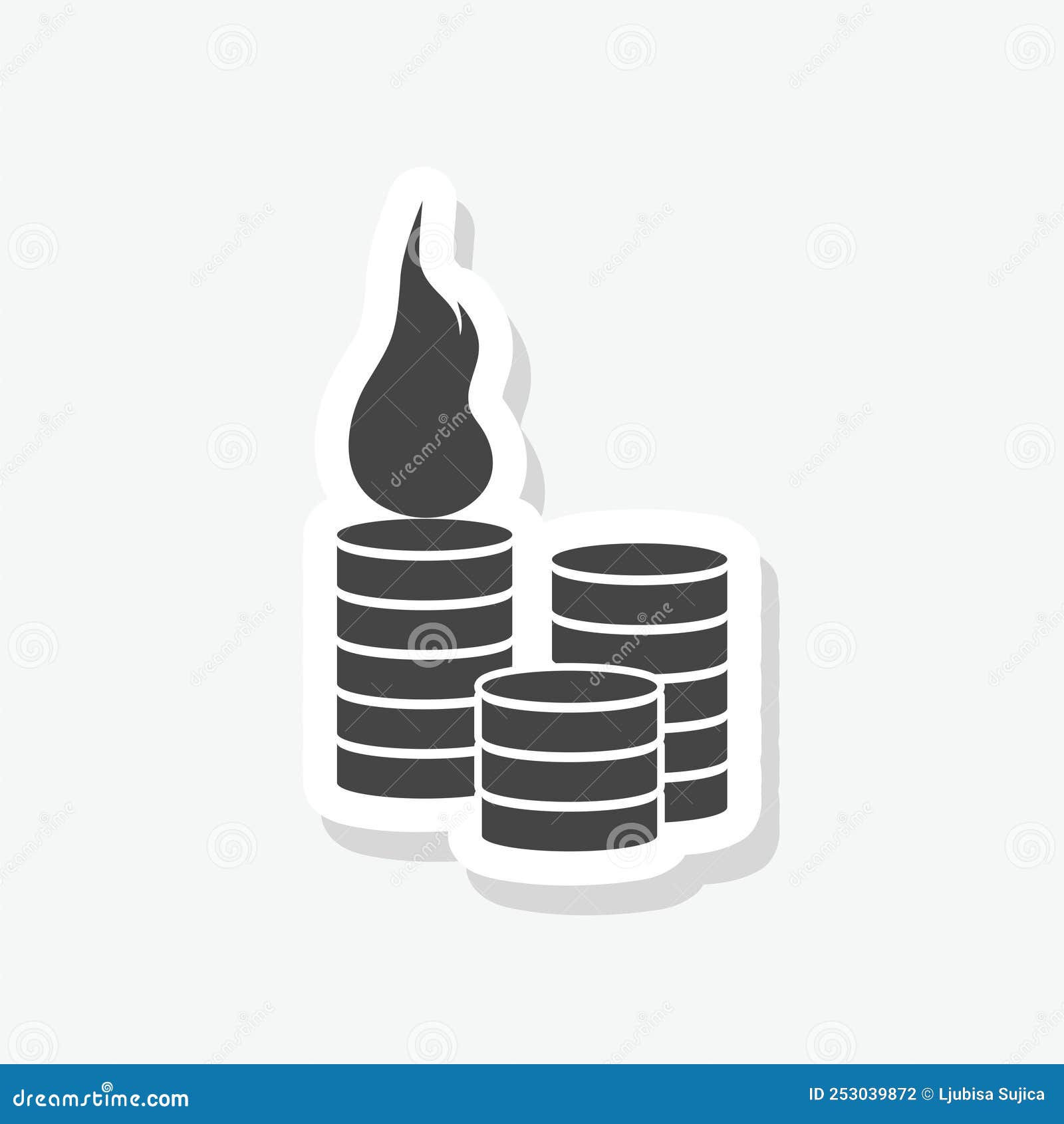 Money and Fire Sticker Icon Logo Stock Vector - Illustration of bank ...