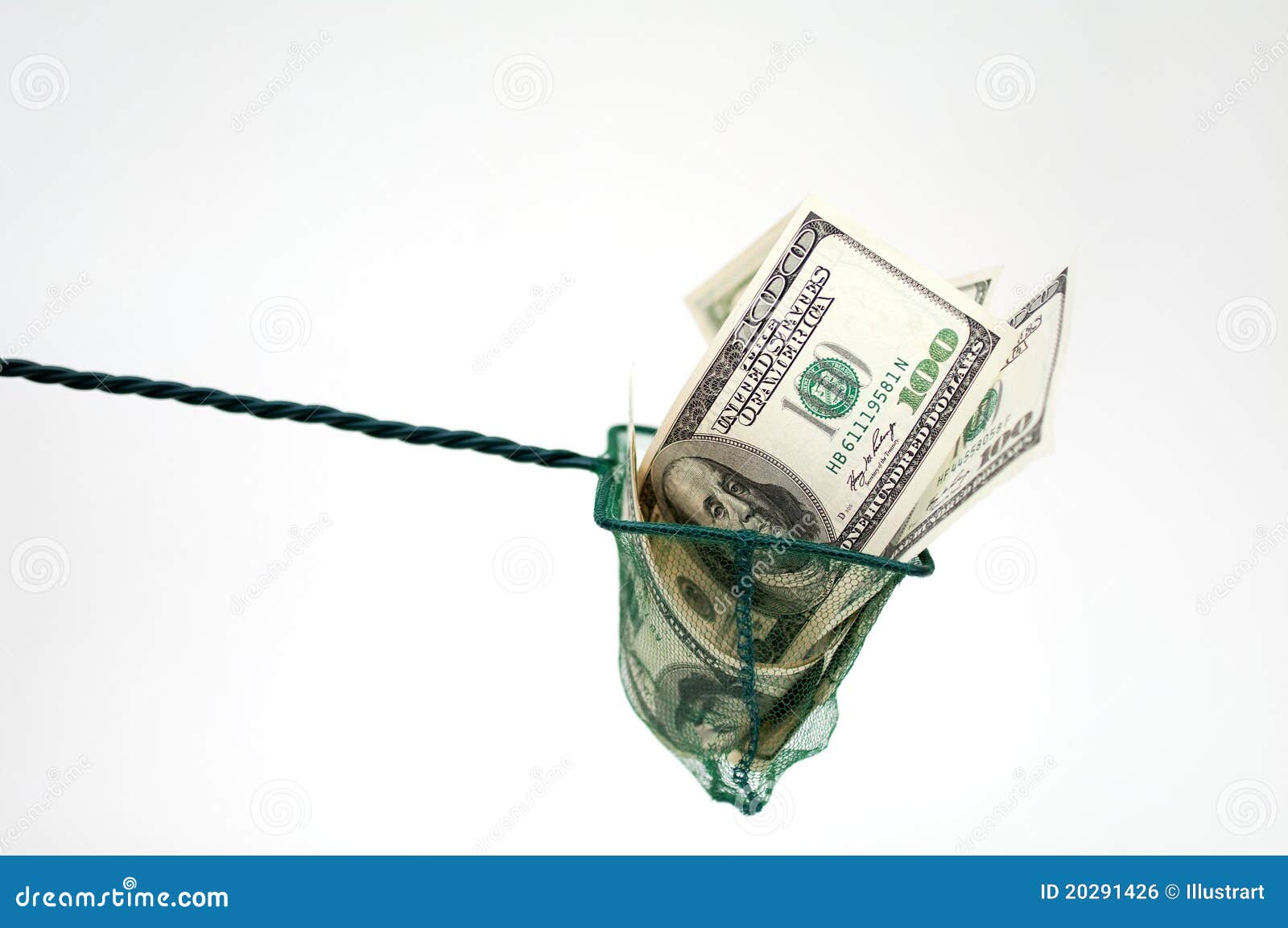 Money in fishing net stock photo. Image of dollar, isolated - 20291426