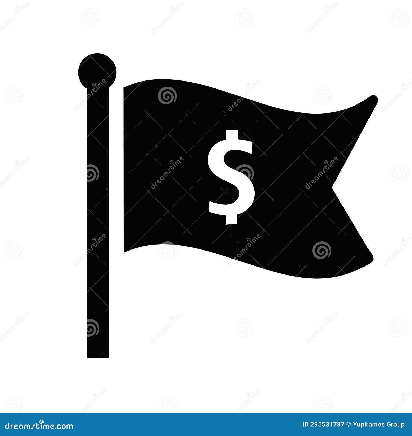 With Money Bag Flag Libya Is Flying Cartoon Pole Vector Illustration ...
