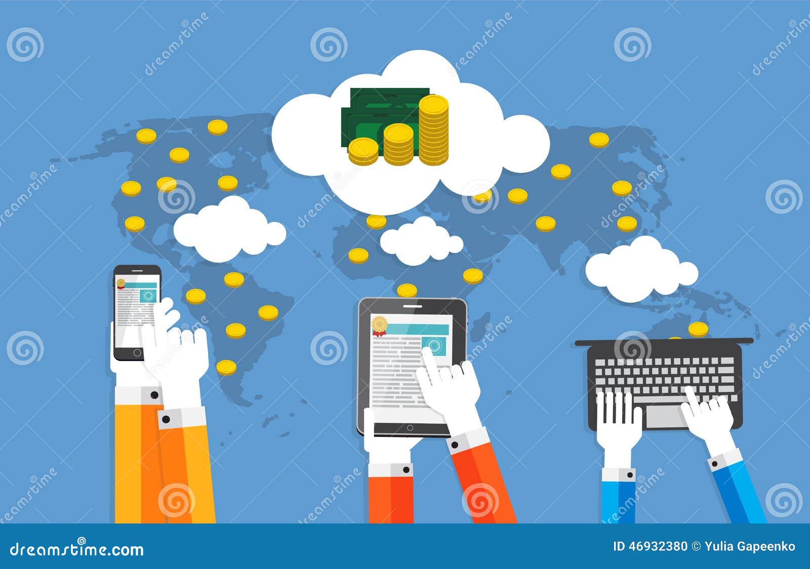 Money Flat Design Concept Vector Illustration. Stock Vector ...
