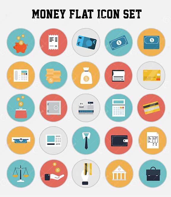 Money flat design icon set stock vector. Illustration of flag - 45710889