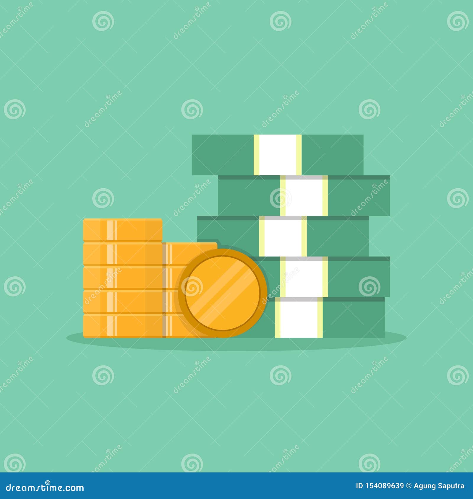 Money Flat Design Vector Illustration Stock Vector - Illustration of ...