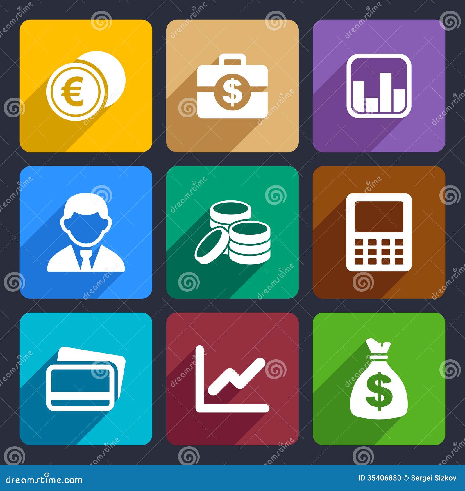 Money flat icon set 15 stock vector. Illustration of cash - 35406880