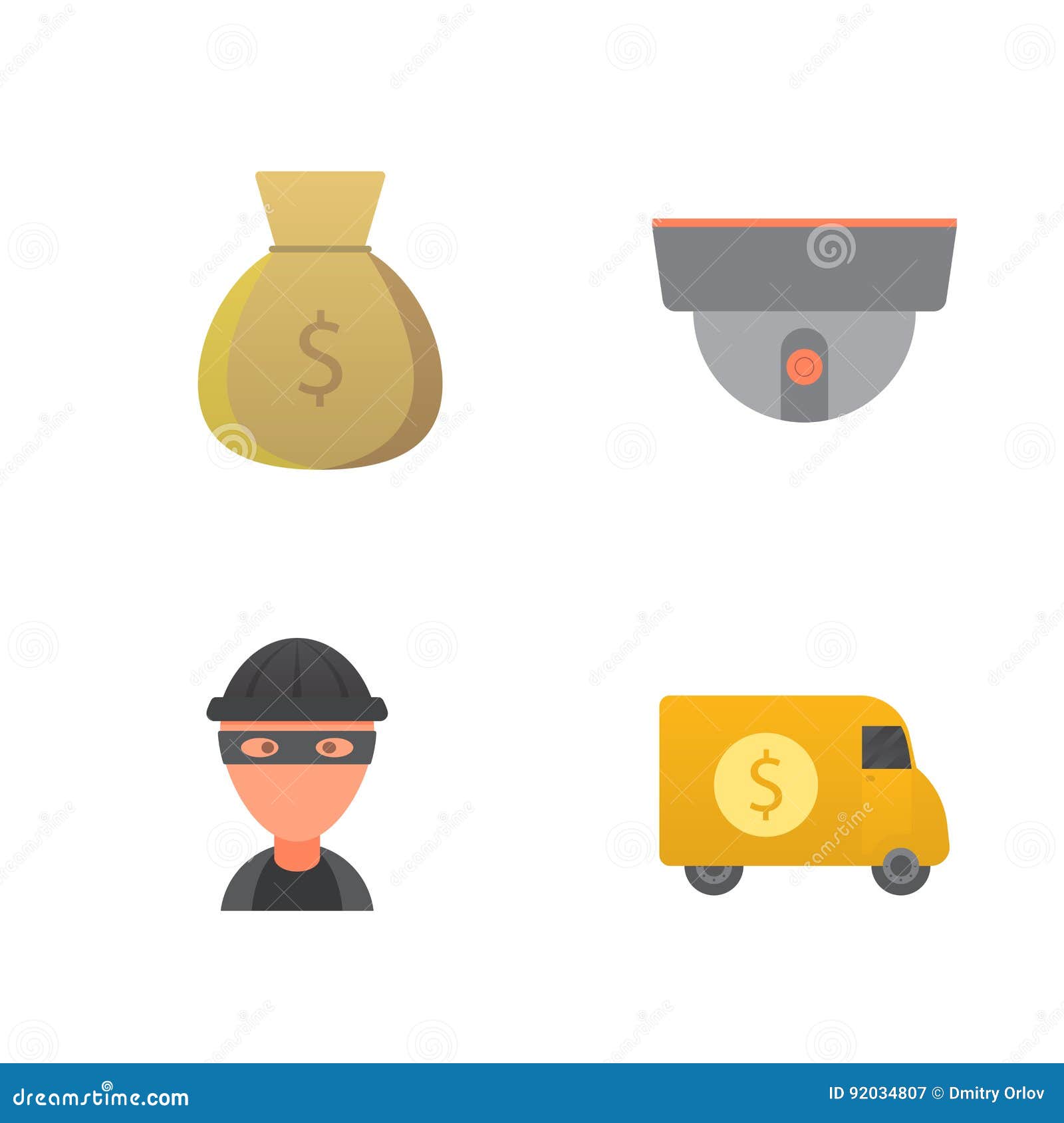 Money Flat Icon Set for, Flat Style Stock Vector - Illustration of ...