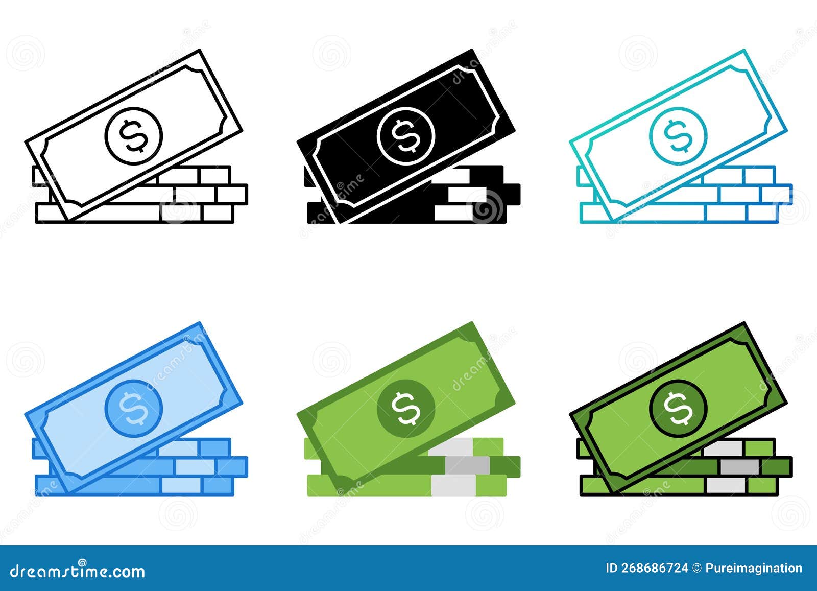 Money in Flat Style Isolated Stock Vector - Illustration of colourful ...
