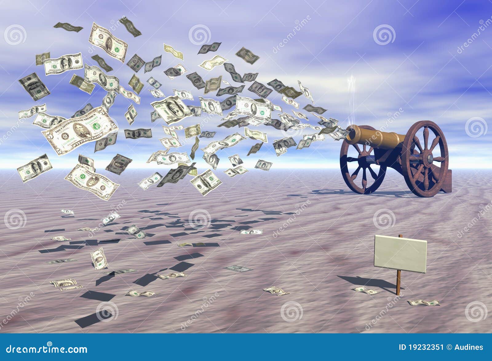 Money in flight stock illustration. Illustration of dollars - 19232351