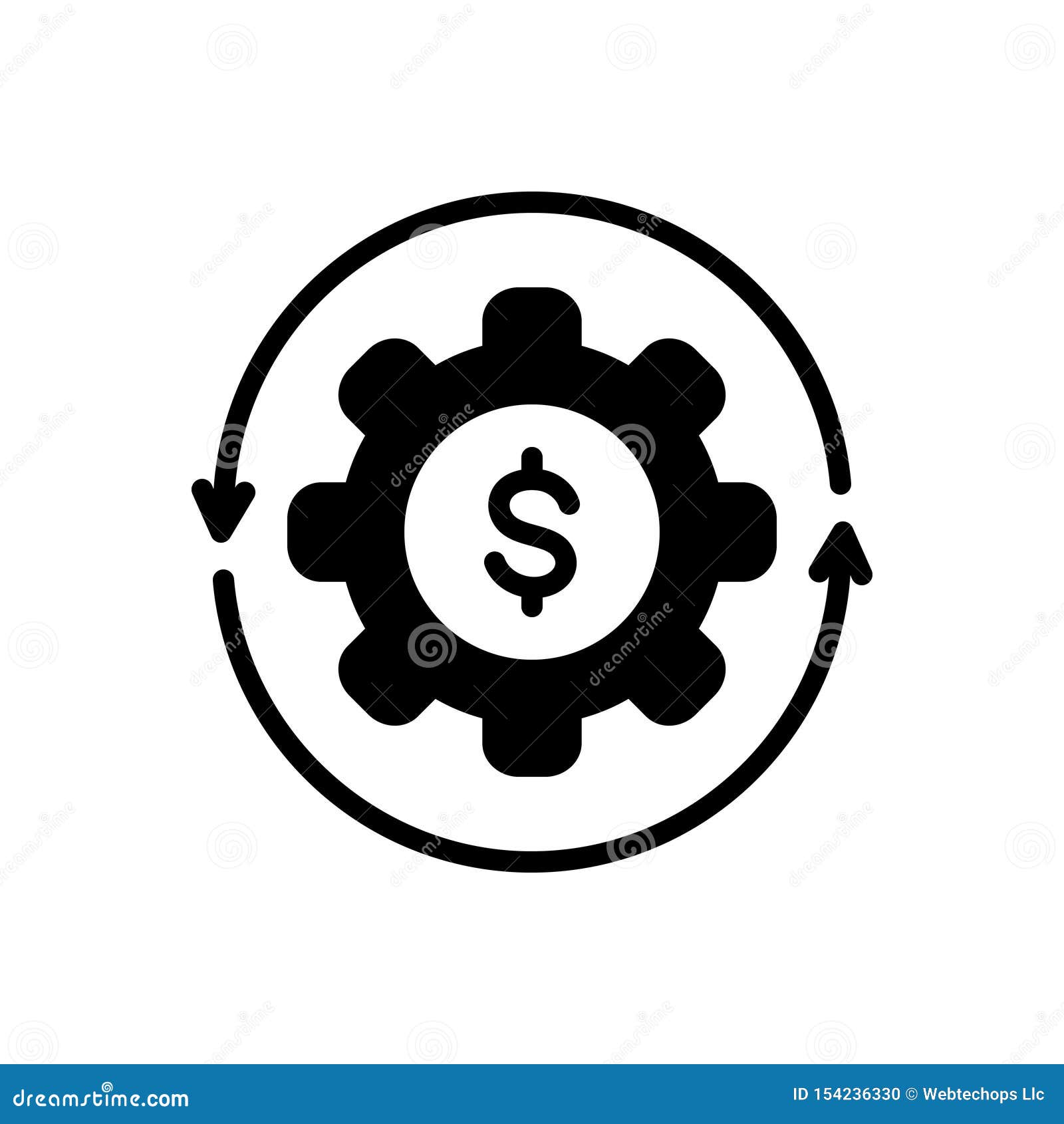 Money Recycle Symbol Isolated On White Background. Bag Of Money And A ...