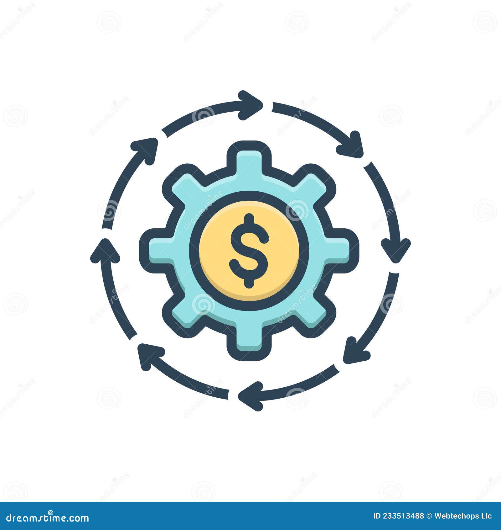 Color Illustration Icon for Money Flow, Recycle and Abundance Stock ...