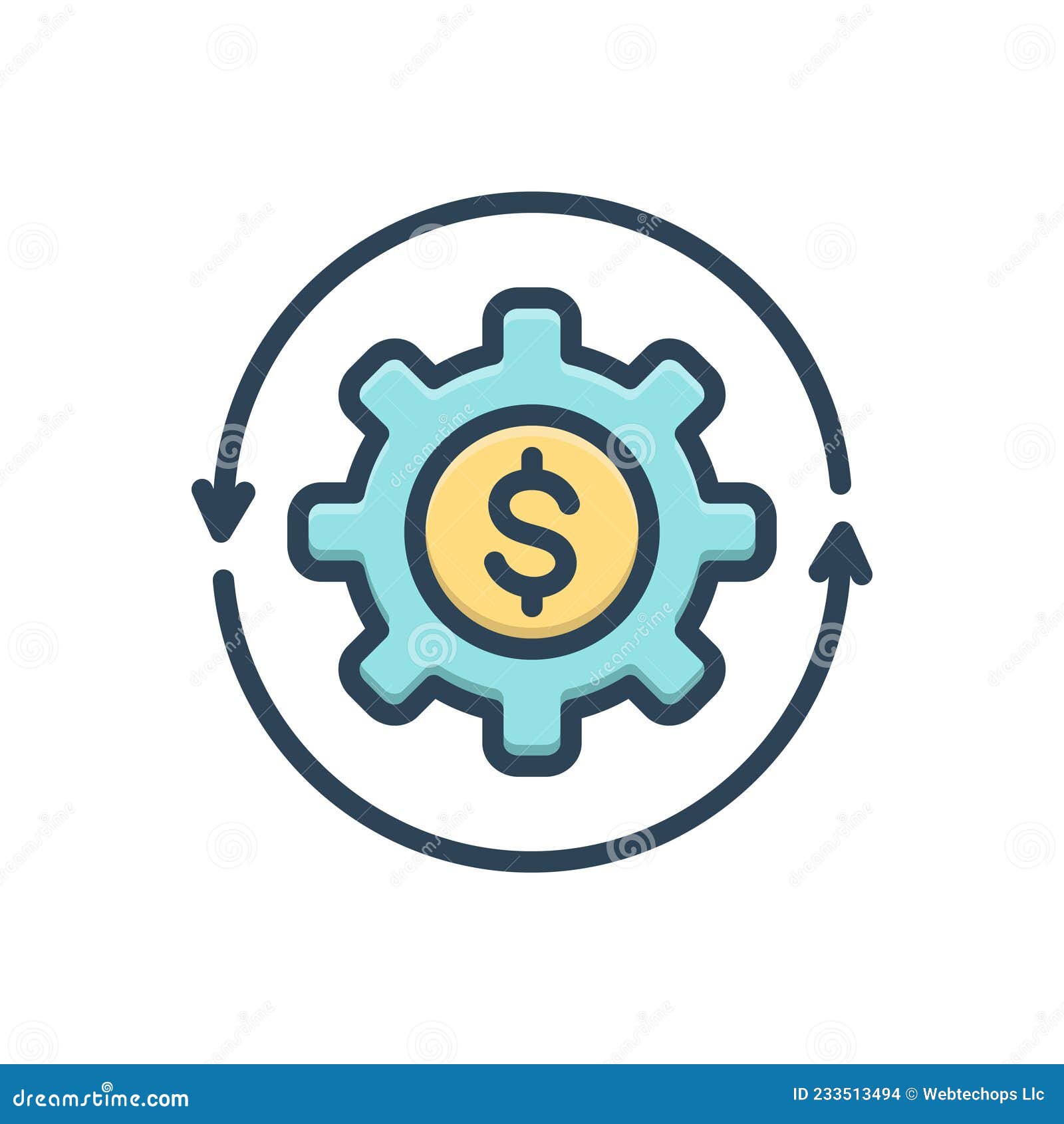 Color Illustration Icon for Money Flow, Circulate and Cycle Stock ...
