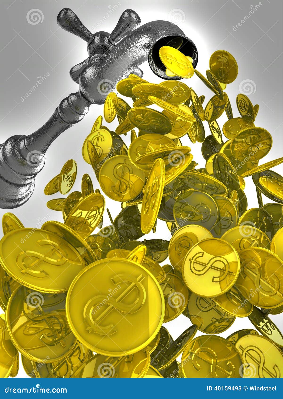Money flow from metal tap stock image. Image of budget - 40159493