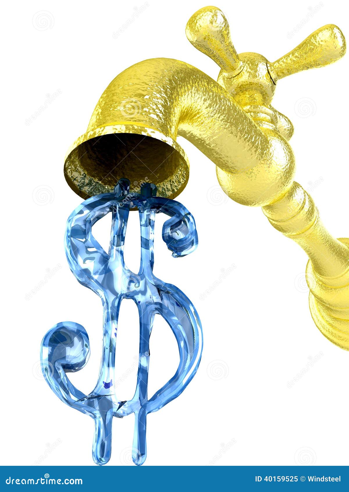 Money flow from metal tap stock image. Image of investment - 40159525