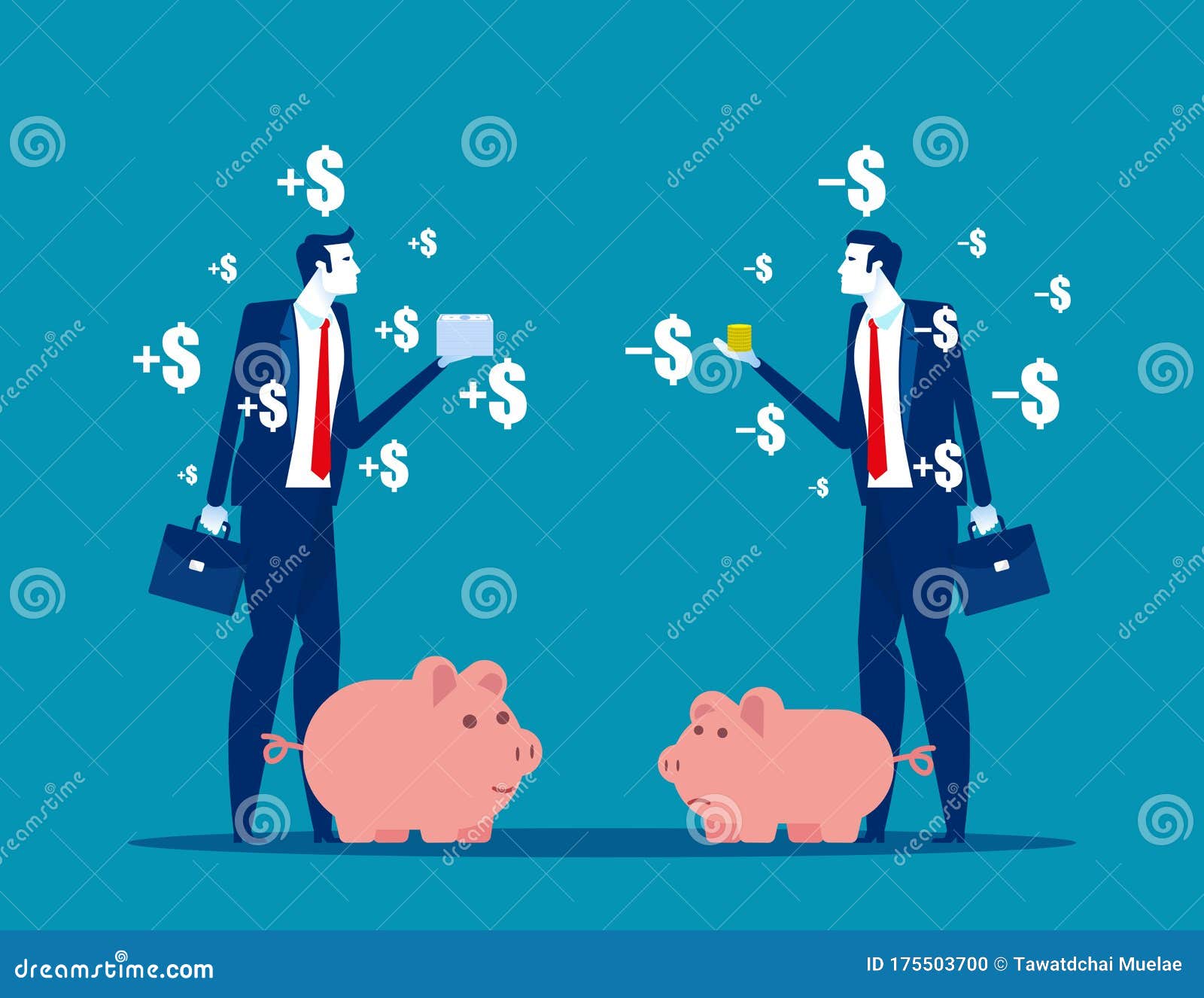 Money Fluctuations. Concept Currency Go Up and Down Stock Vector ...