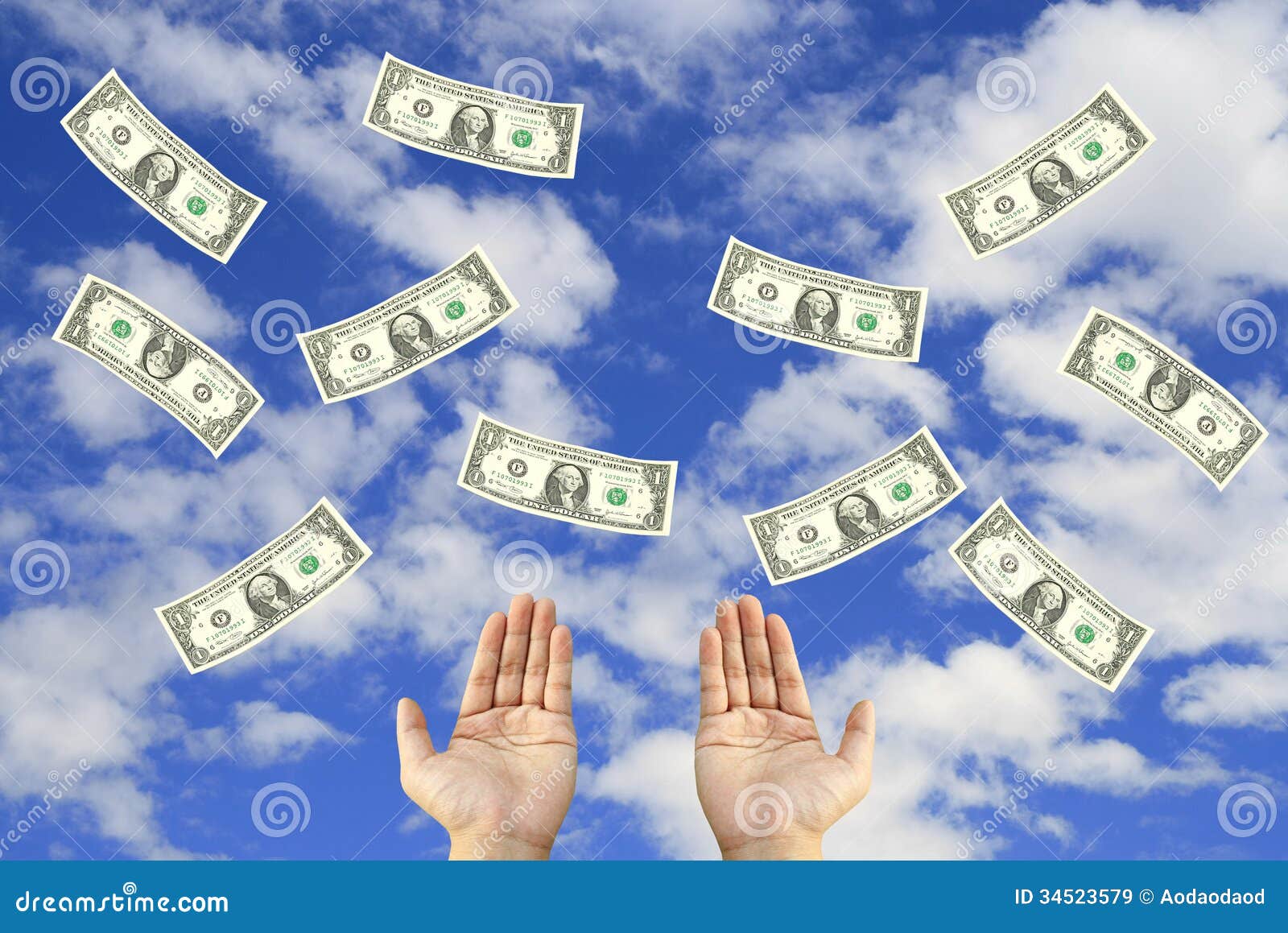 Money fly in sky stock image. Image of capital, america - 34523579