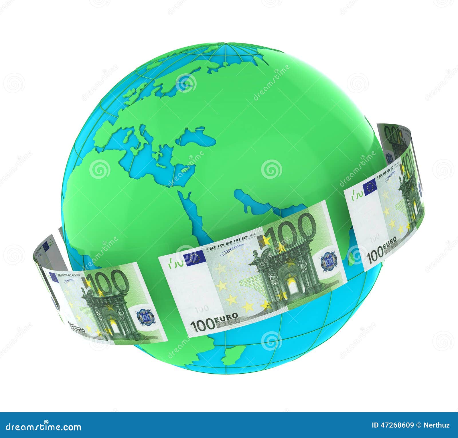 Money Flying Around the World Stock Illustration - Illustration of ...