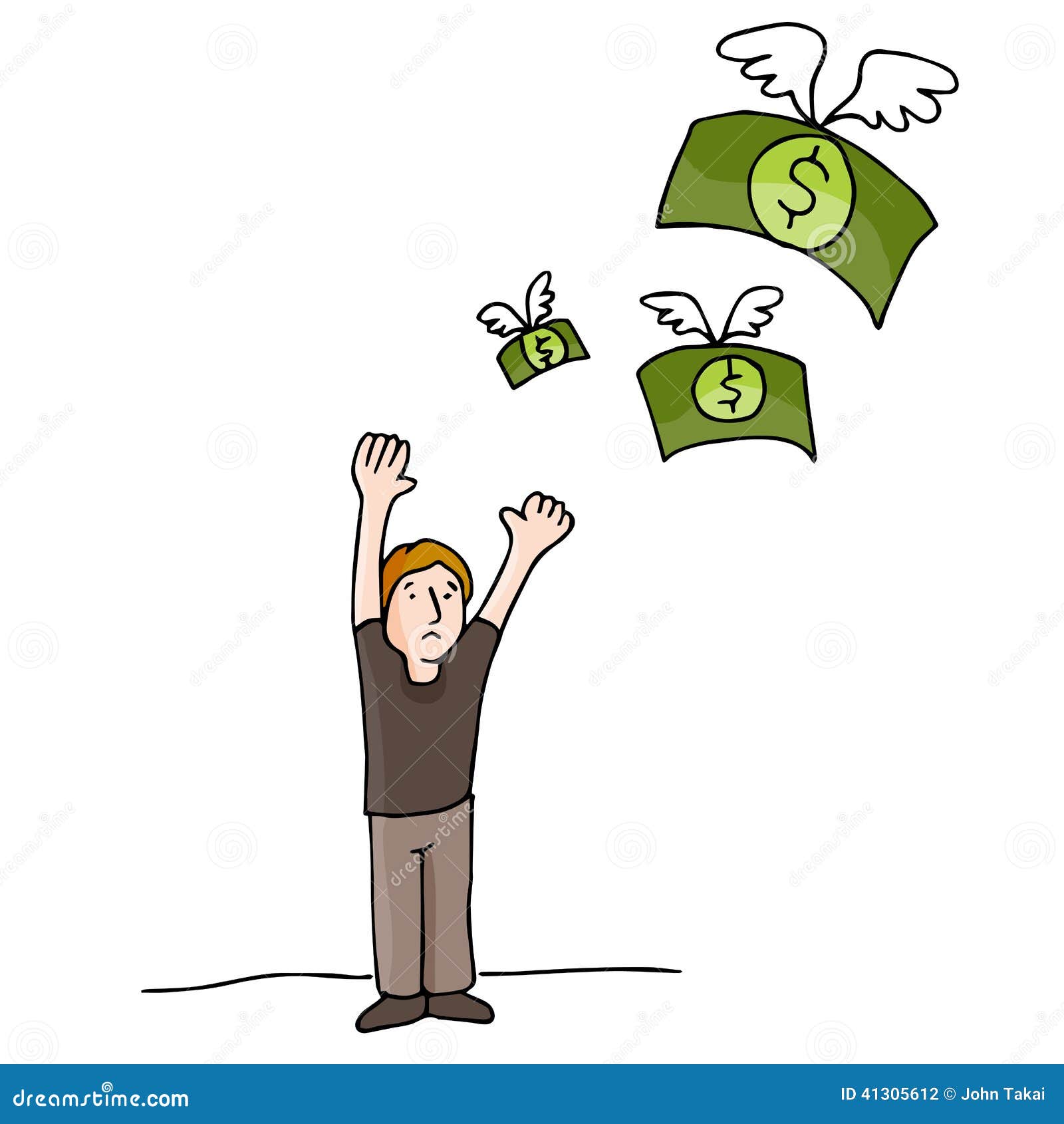 Money Flying Away stock vector. Illustration of loss - 41305612