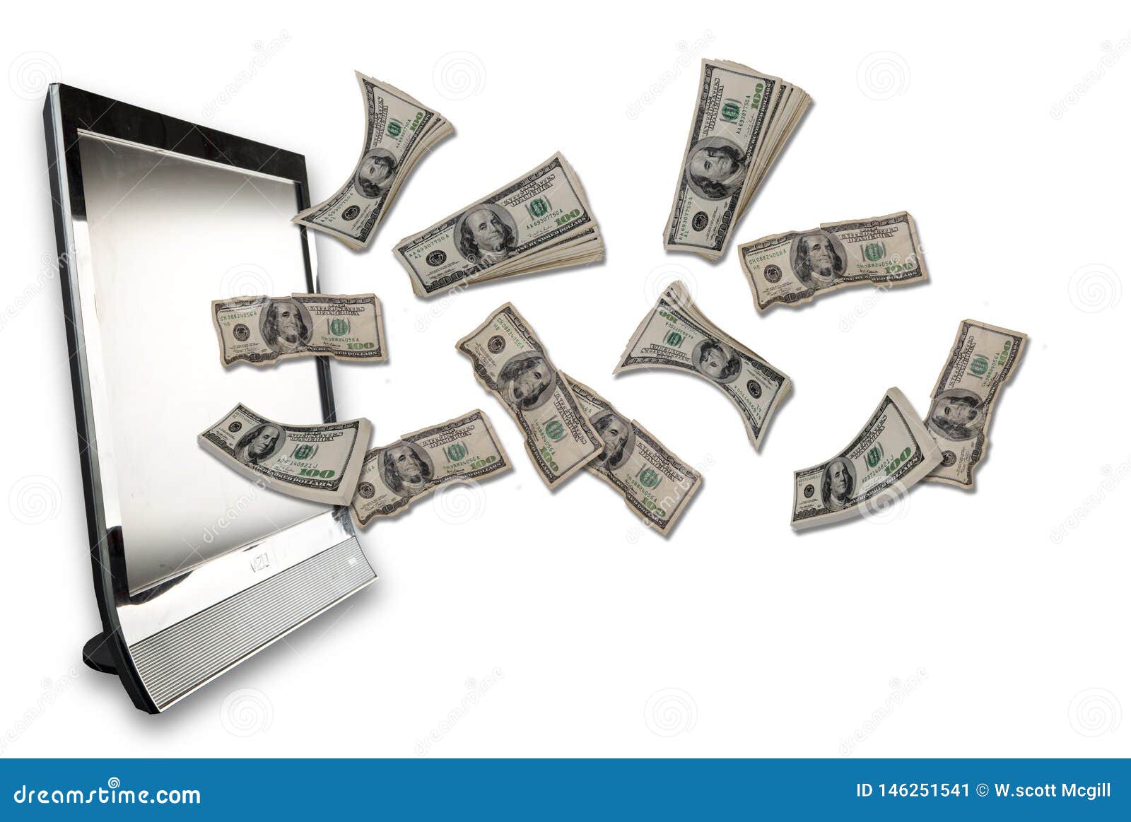 Money Flying Out of Your Computer Stock Image - Image of reward ...