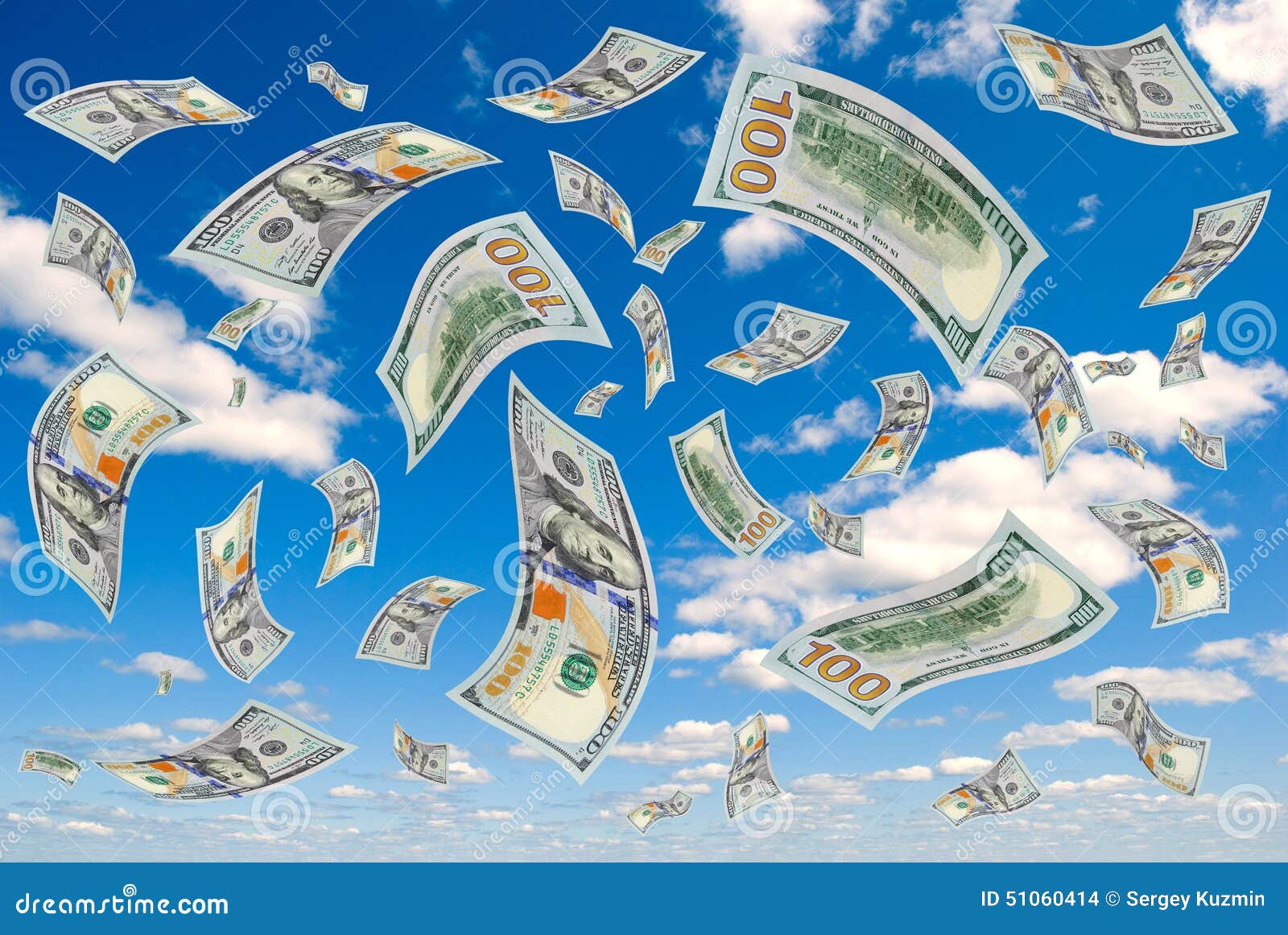 Money is Flying in the Sky. Stock Photo - Image of bonus, loans: 51060414