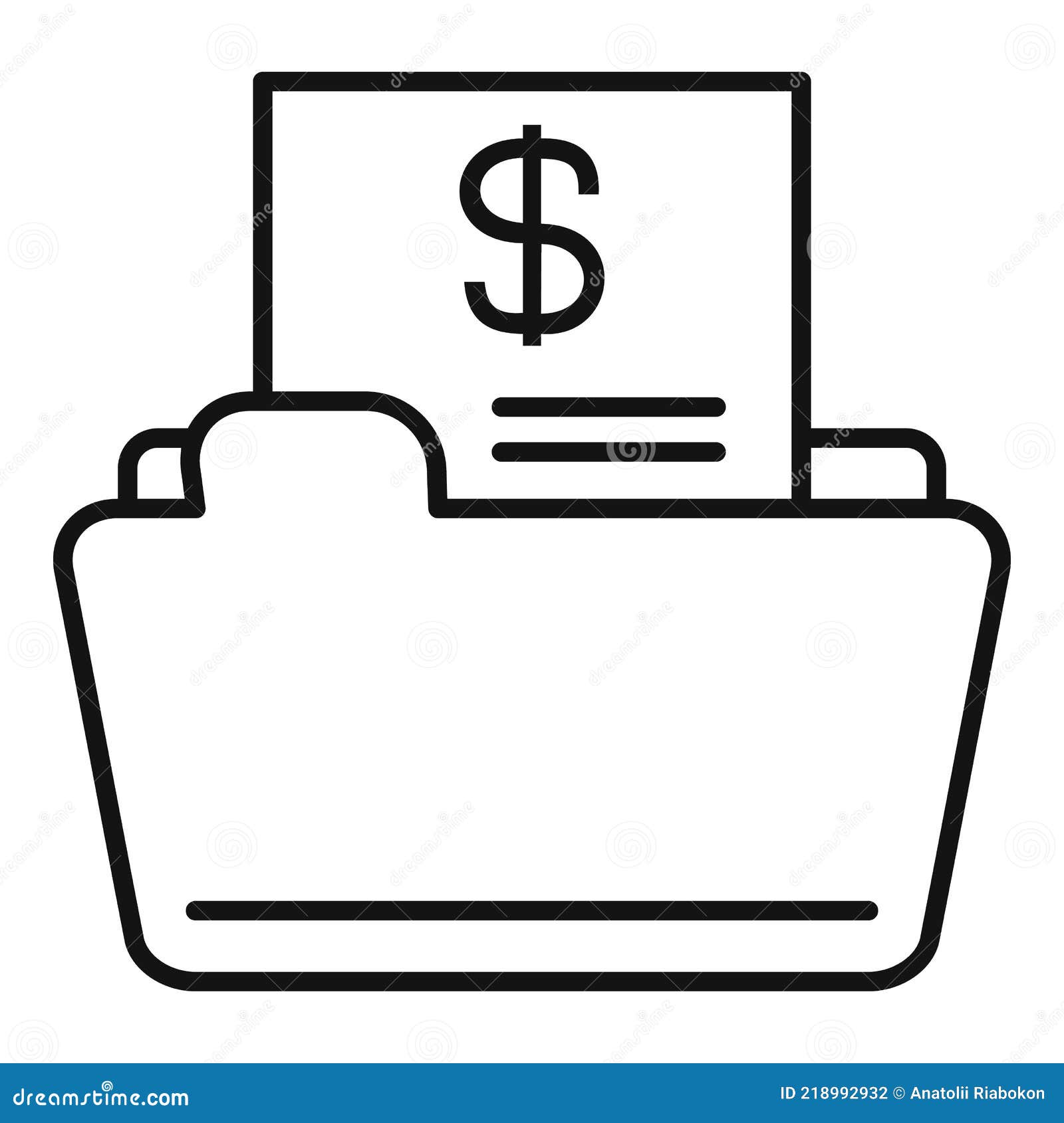 Money Folder Icon Outline Style Stock Vector Illustration Of Paper