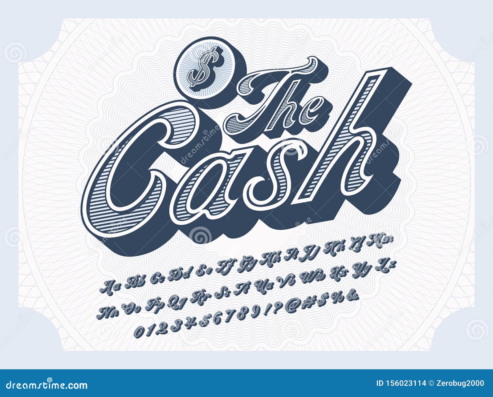 Money font stock vector. Illustration of dollar, font - 156023114