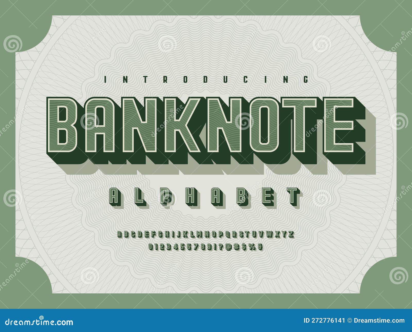 Money font stock vector. Illustration of text, number - 272776141