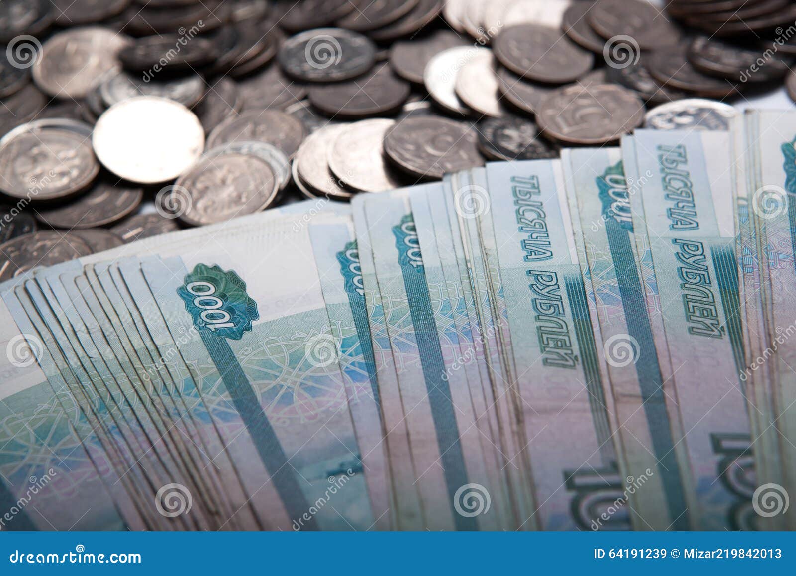 Money in the Form of Banknotes and Coins Stock Image - Image of economy ...