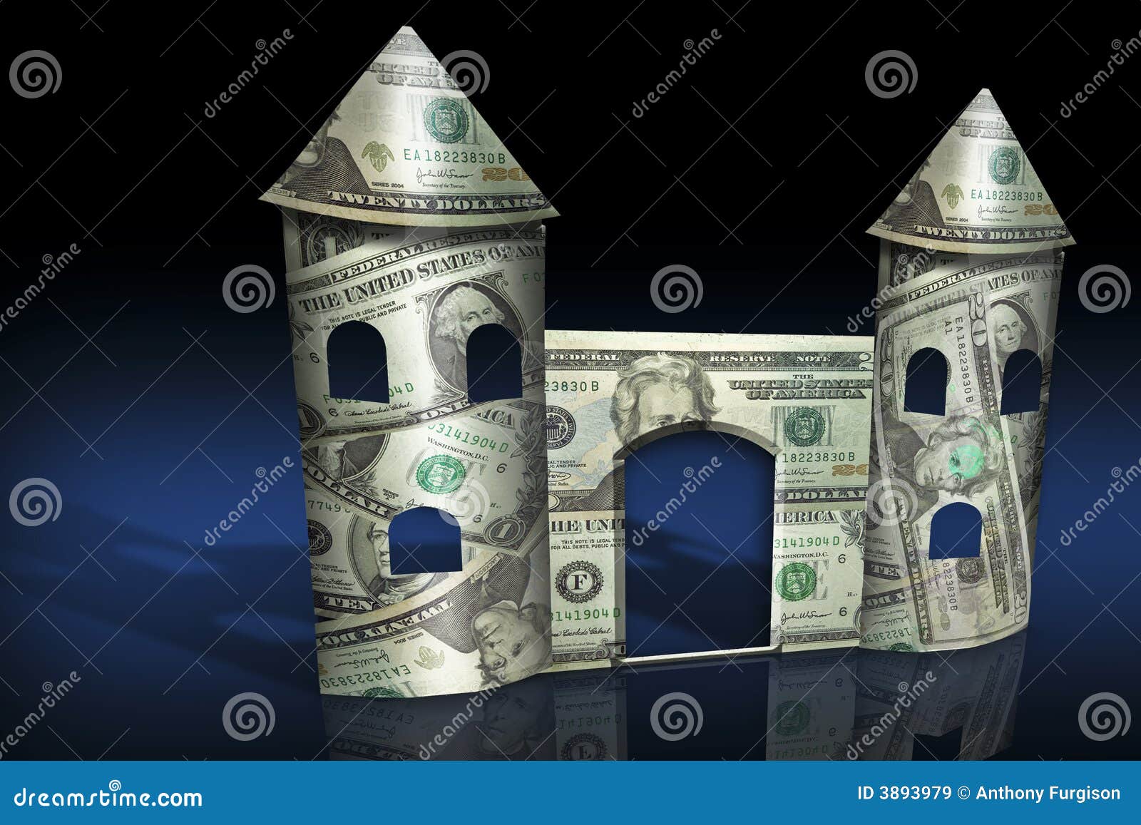Money Fort stock illustration. Illustration of economy - 3893979