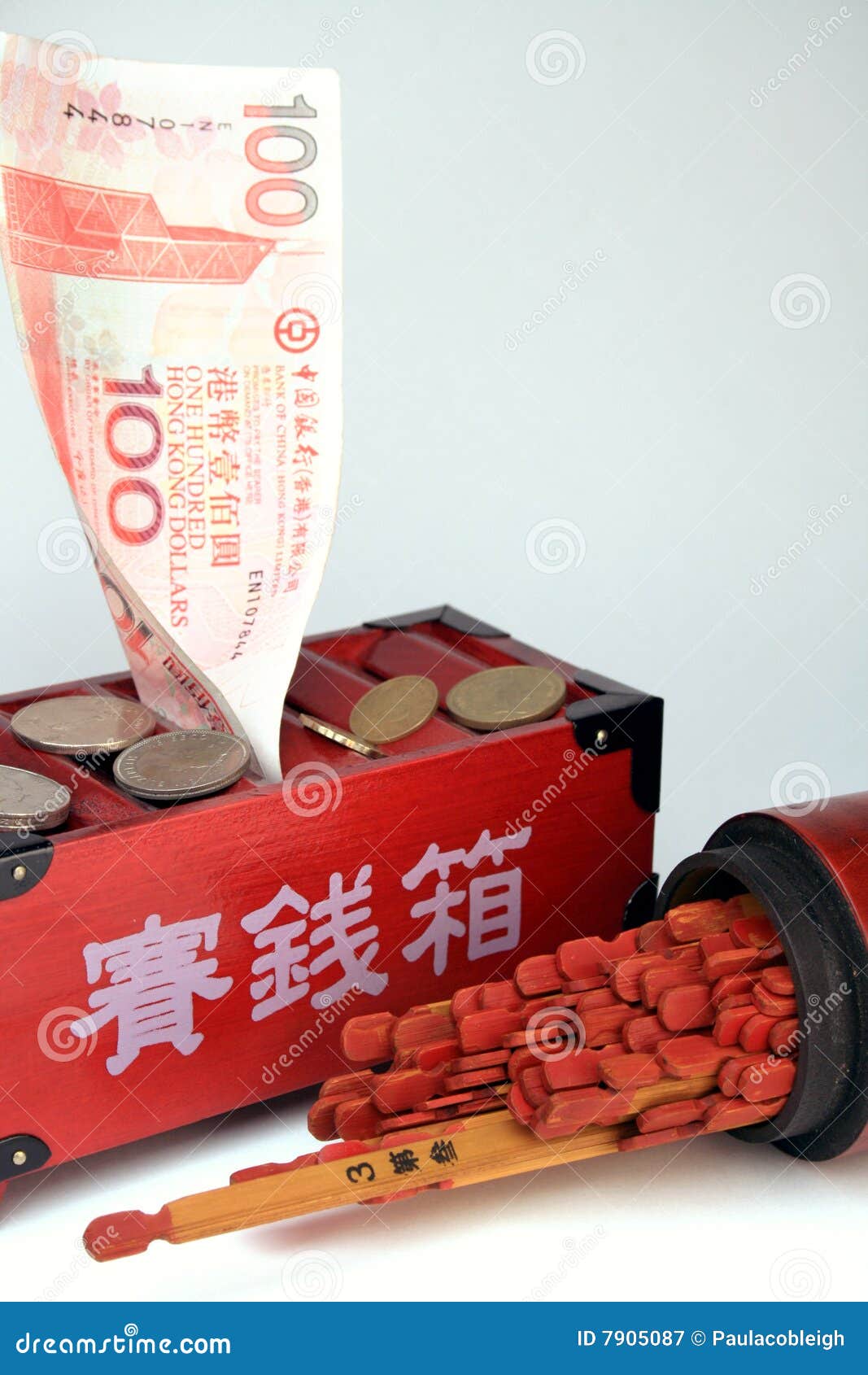 Money and Fortune Sticks stock image. Image of oriental - 7905087