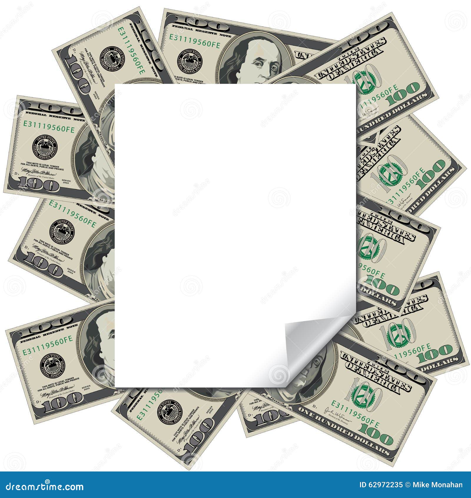 Money Frames this Blank Page Stock Illustration - Illustration of ...