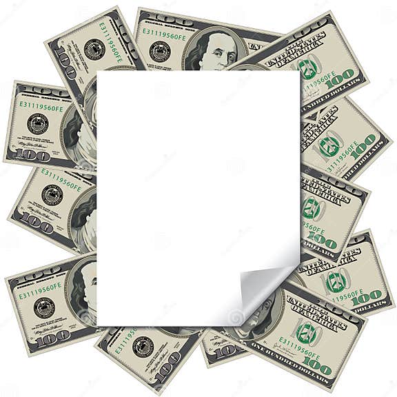 Money Frames this Blank Page Stock Illustration - Illustration of ...